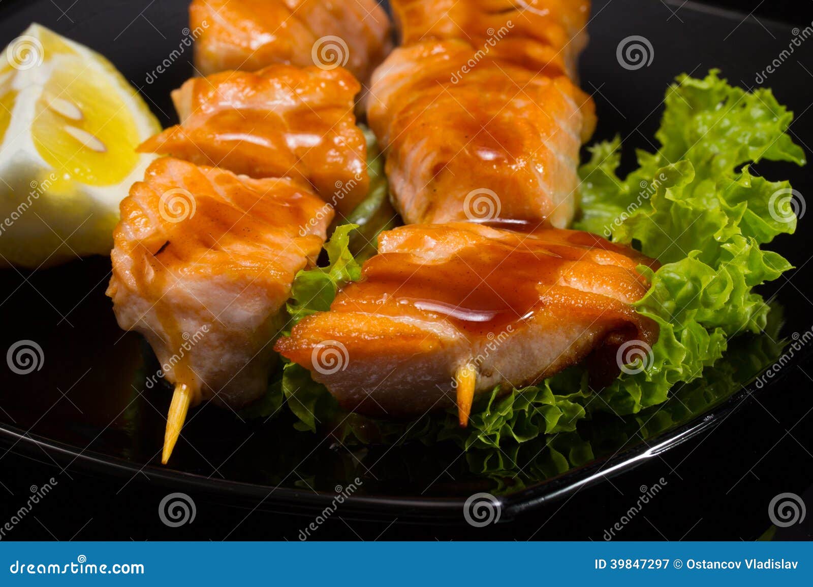 Seafood shashlik stock image. Image of chicken, grill - 39847297