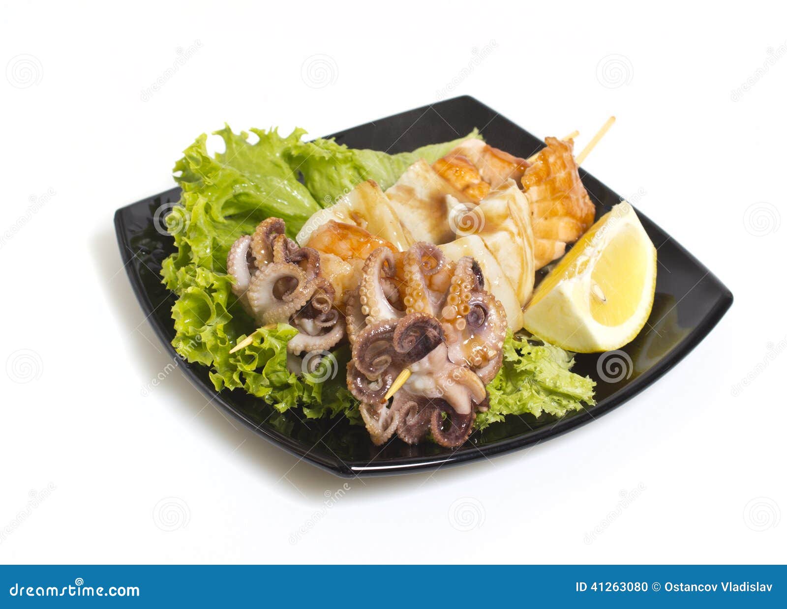 Seafood shashlik stock photo. Image of mediterranean - 41263080