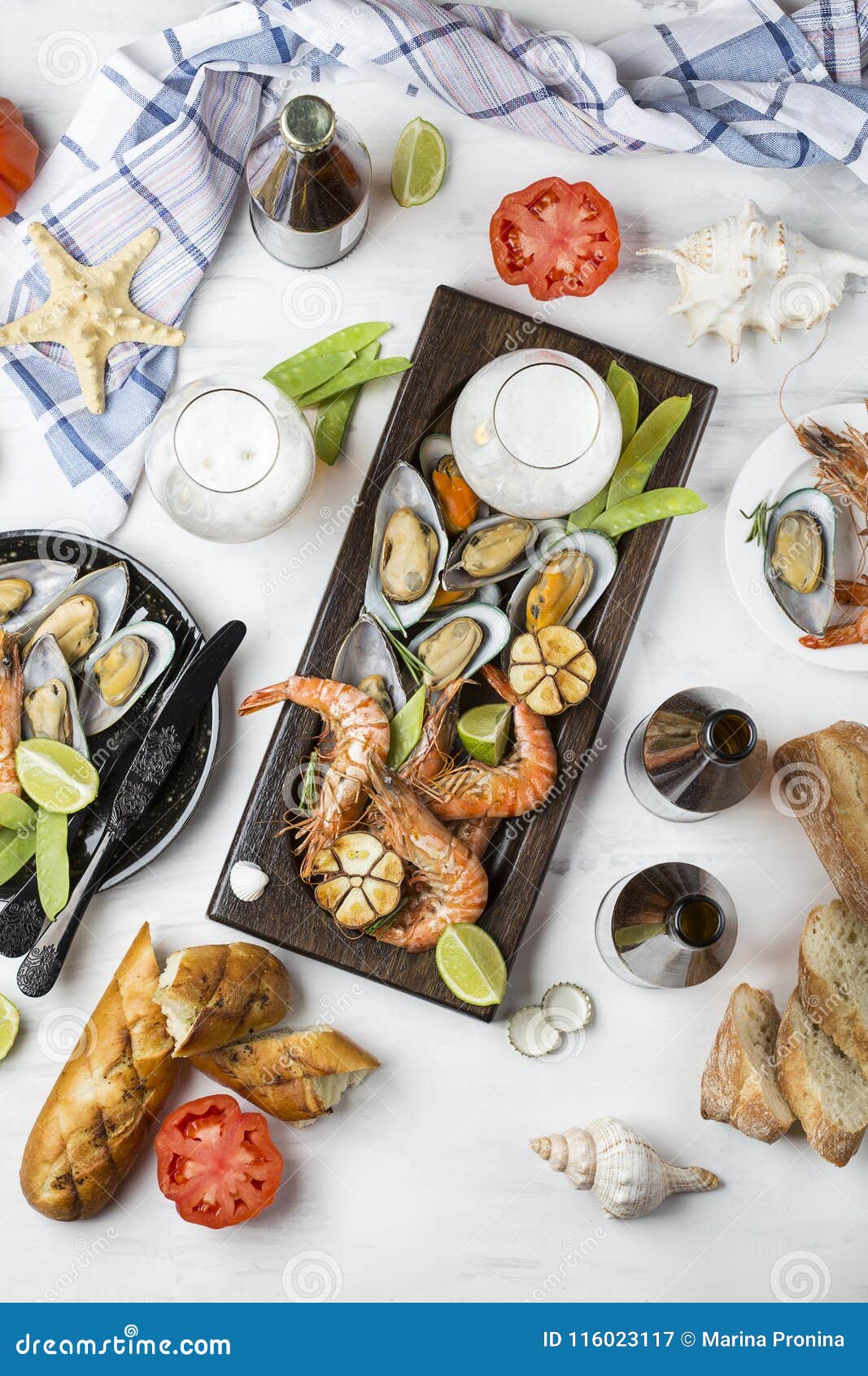 Seafood Snacks: Shrimp and Mussels Stock Image - Image of healthy ...