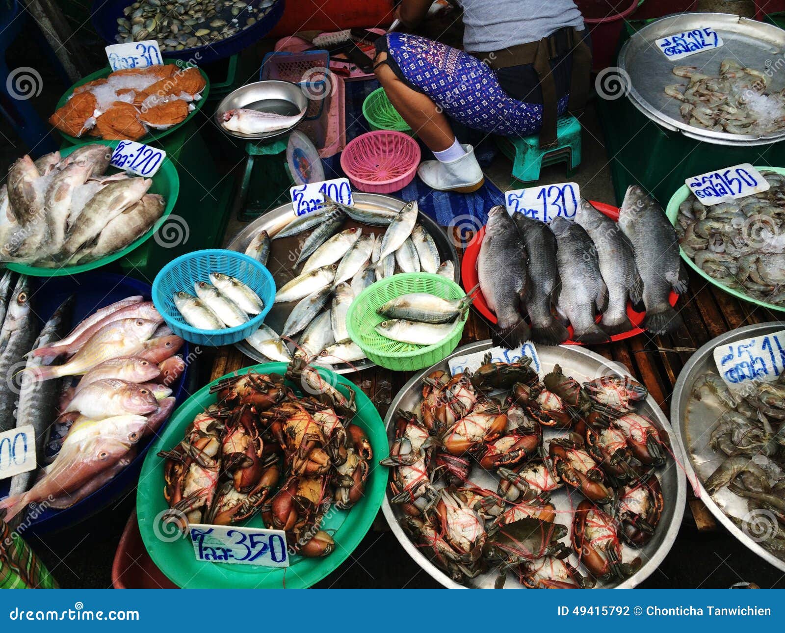 Seafood stall editorial photography. Image of fish, market - 49415792
