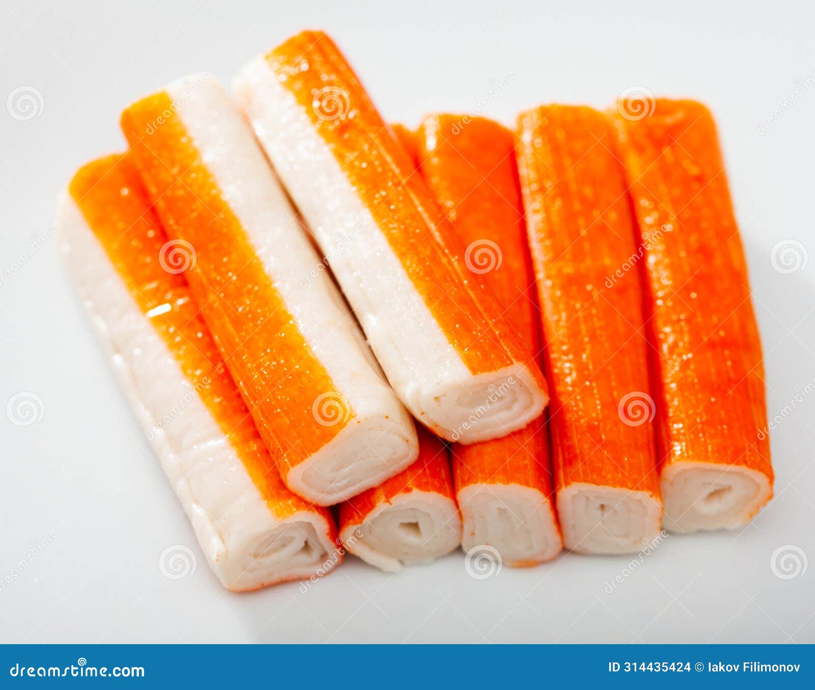 Seafood Sticks Imitation of Crab Meat Stock Photo - Image of isolated ...