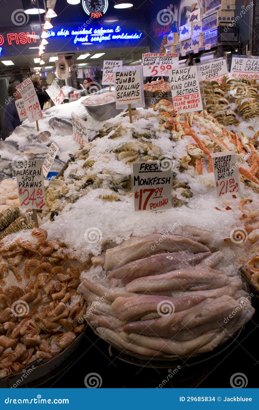 Seafood Store at Pike Place Market Editorial Stock Image - Image of ...