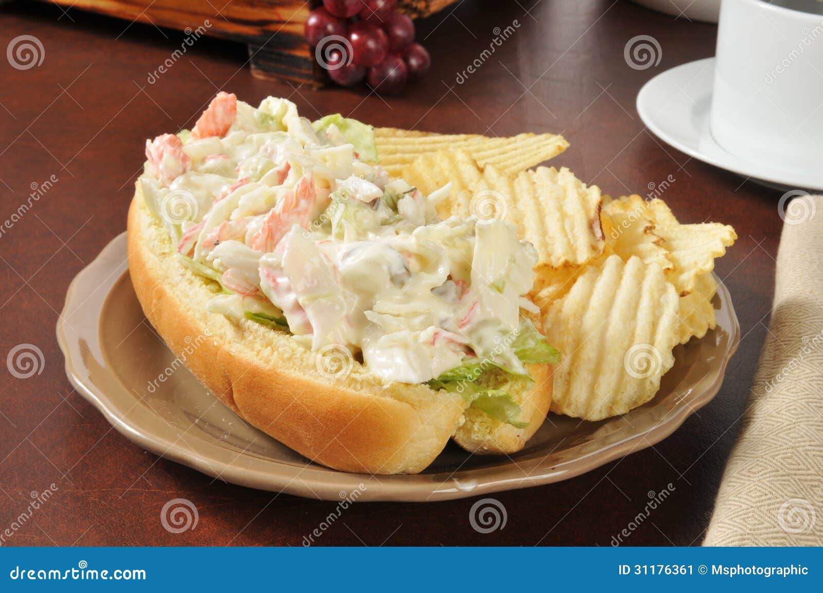 Seafood submarine sandwich stock image. Image of seafood - 31176361