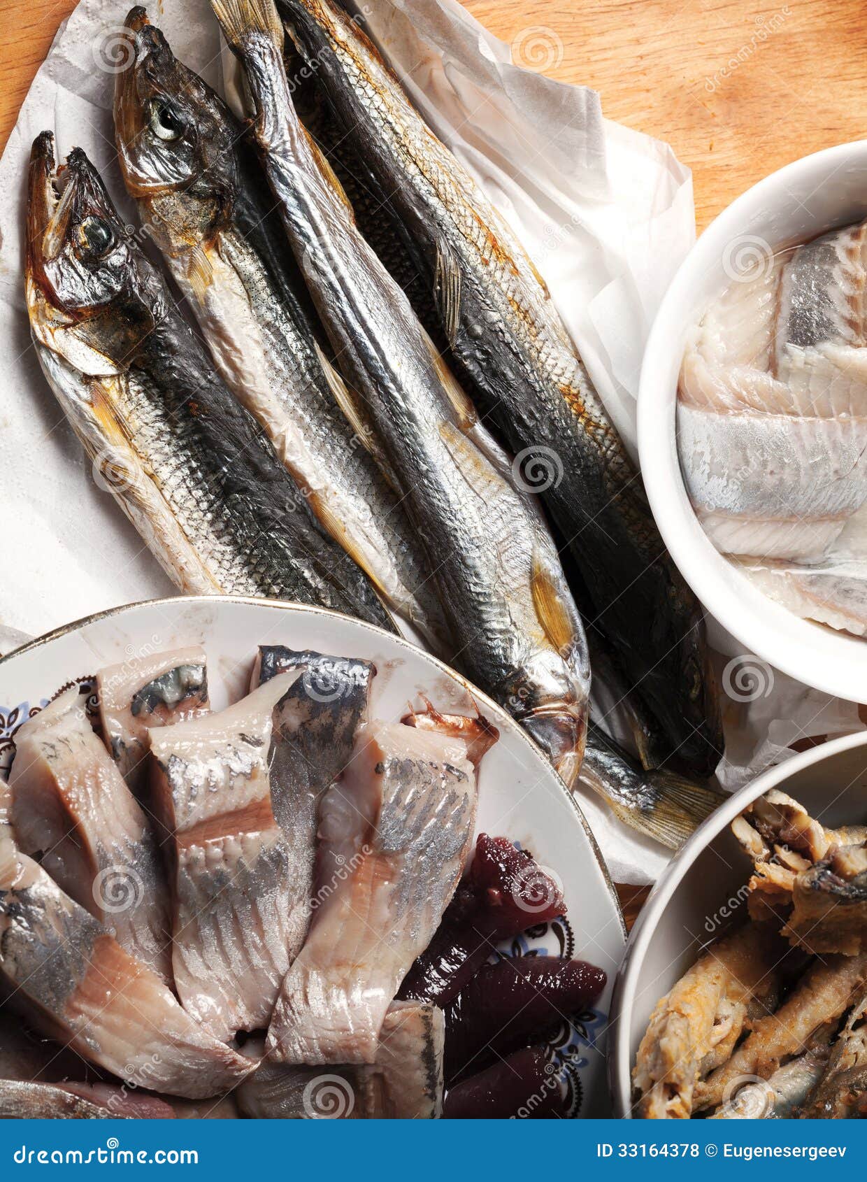 Seafood Theme. Assorted Fish Stock Photo - Image of marinated, fishery ...