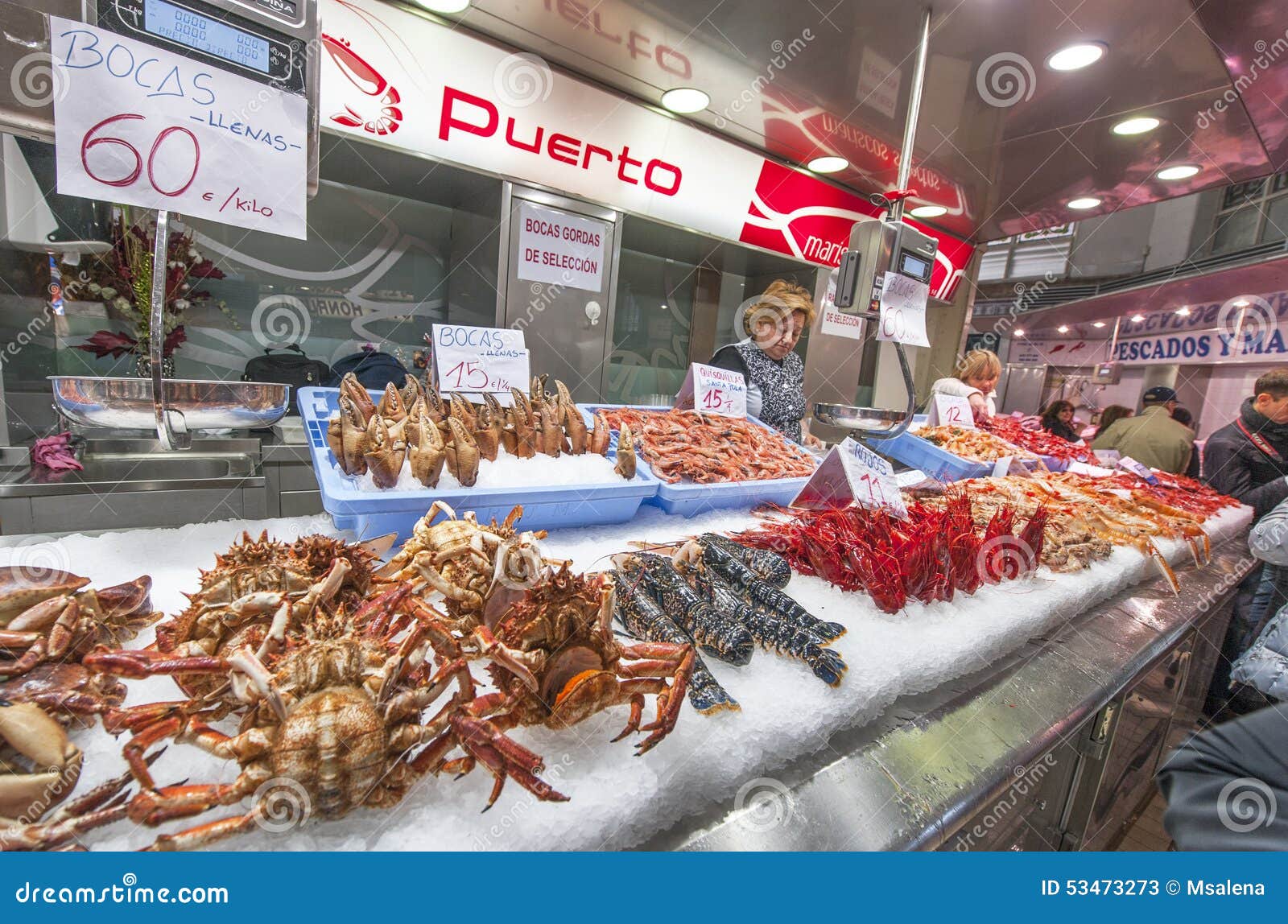 Seafood at Valencia Central Market Editorial Stock Photo - Image of ...