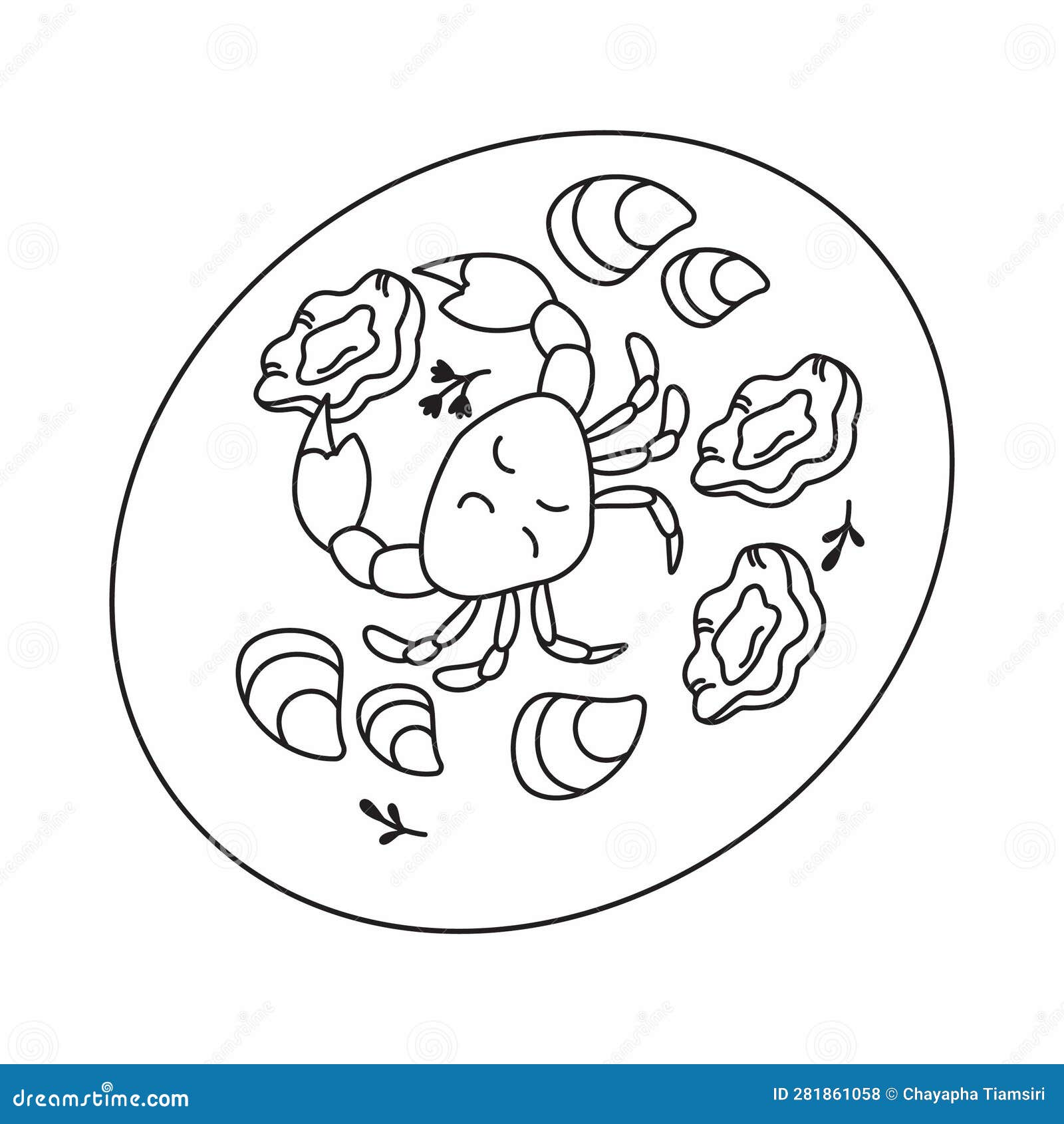 Seafood stock illustration. Illustration of shell, cartoon - 281861058