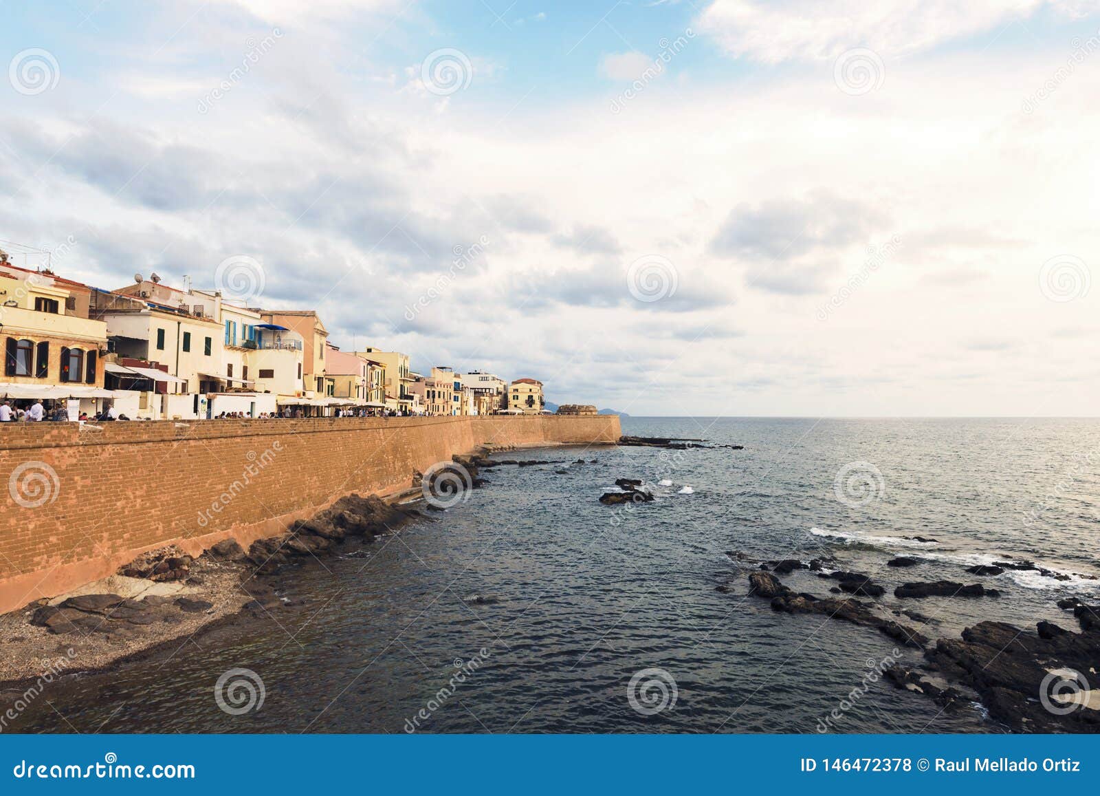 Seafront city of Alghero stock photo. Image of architecture - 146472378