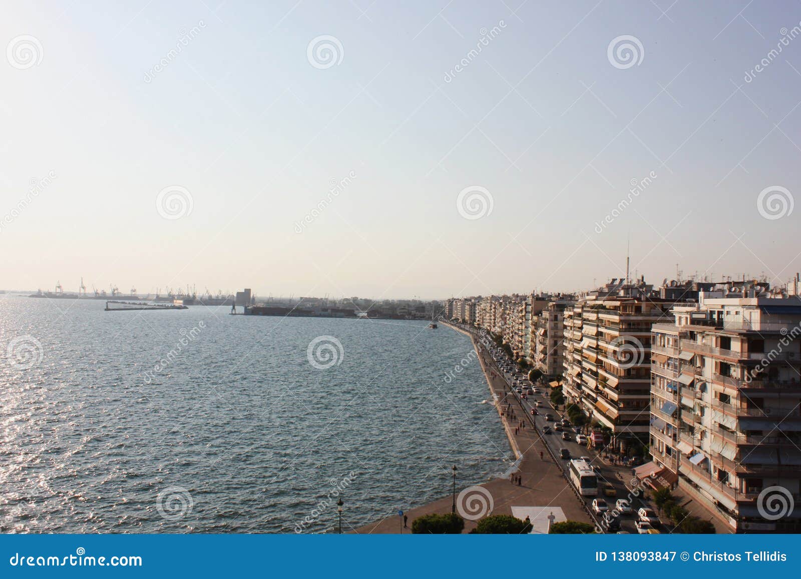 The Seafront and the Harbor in Thessaloniki Greece Stock Image - Image ...