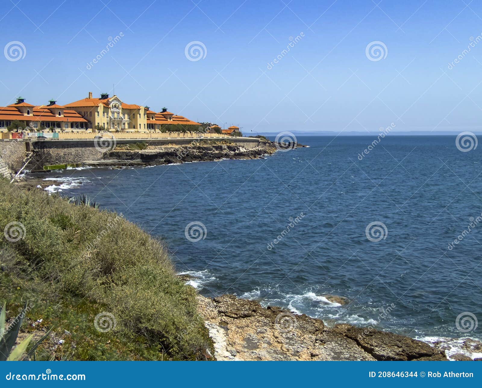 The Seafront at Parede Near Lisbon Stock Photo - Image of ocean ...