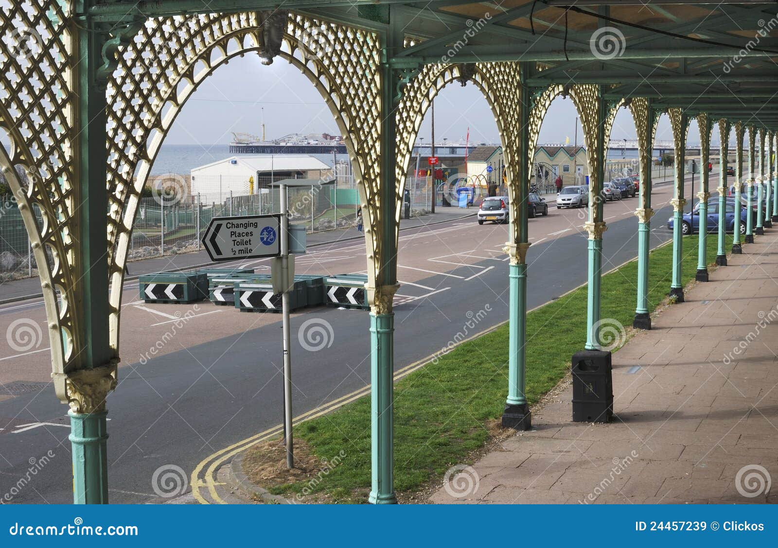 Seafront Promenade at Brighton. UK Stock Image - Image of parking ...