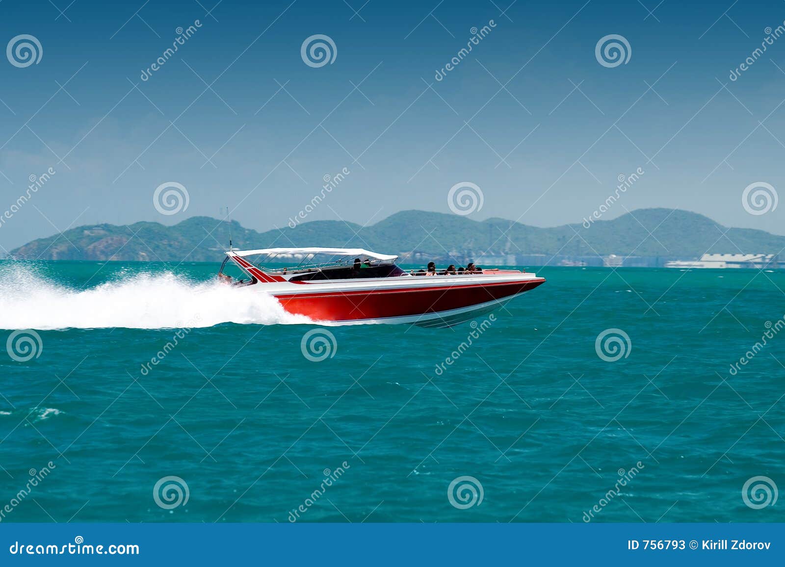 Seagoing together stock image. Image of powerboat, blue - 756793