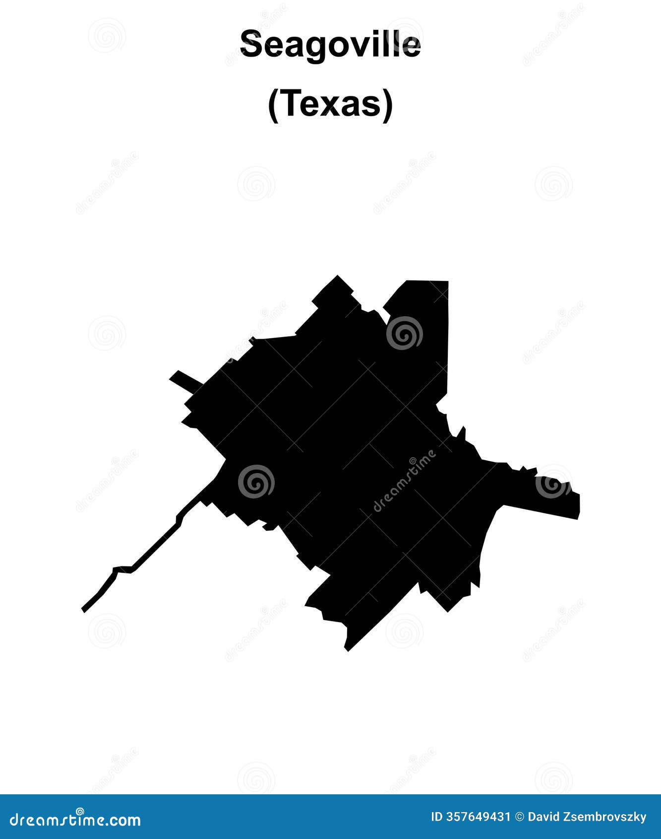 Seagoville outline map stock illustration. Illustration of boundary ...
