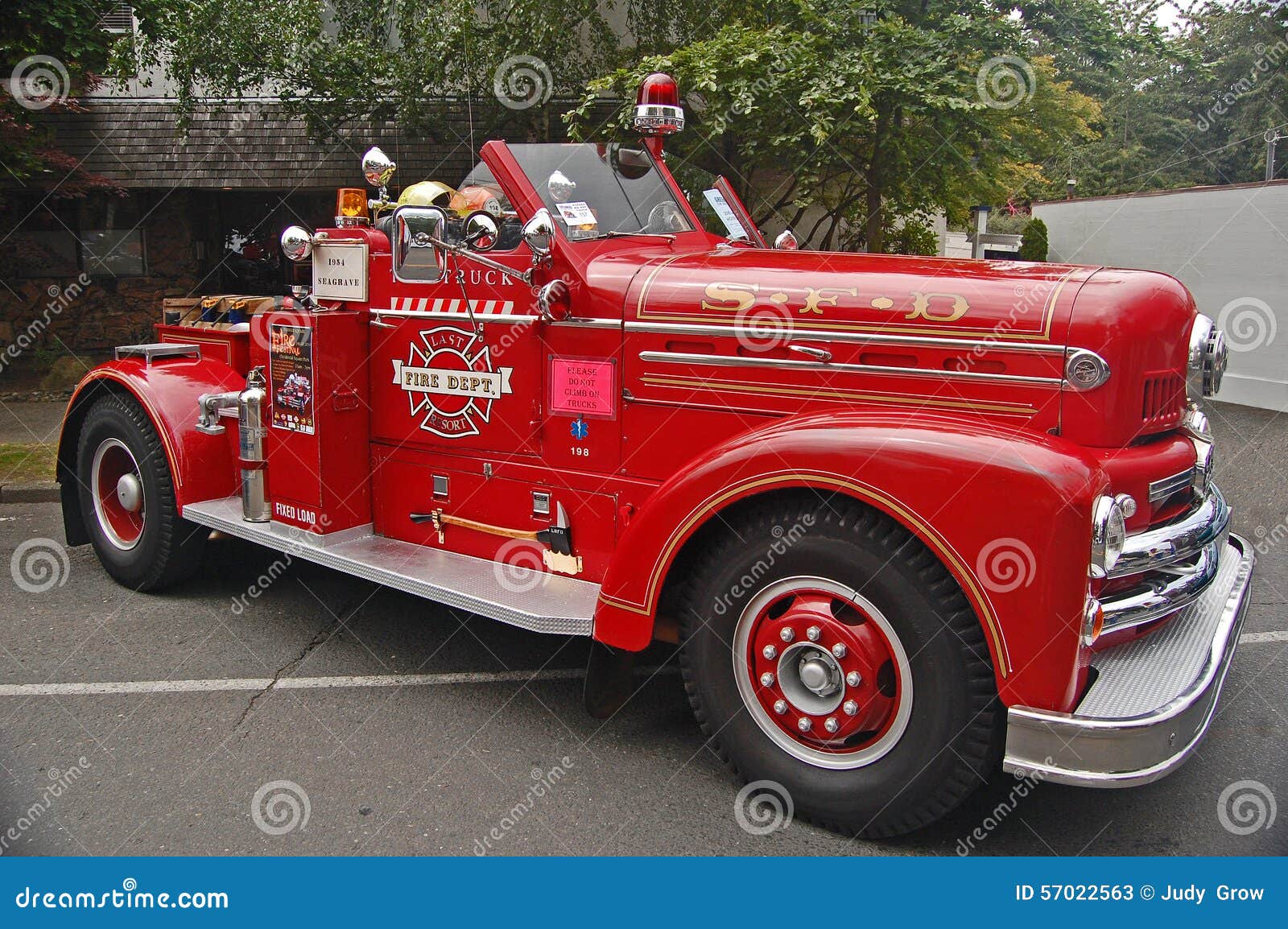 1954 Seagrave Fire Engine editorial stock photo. Image of firetruck ...