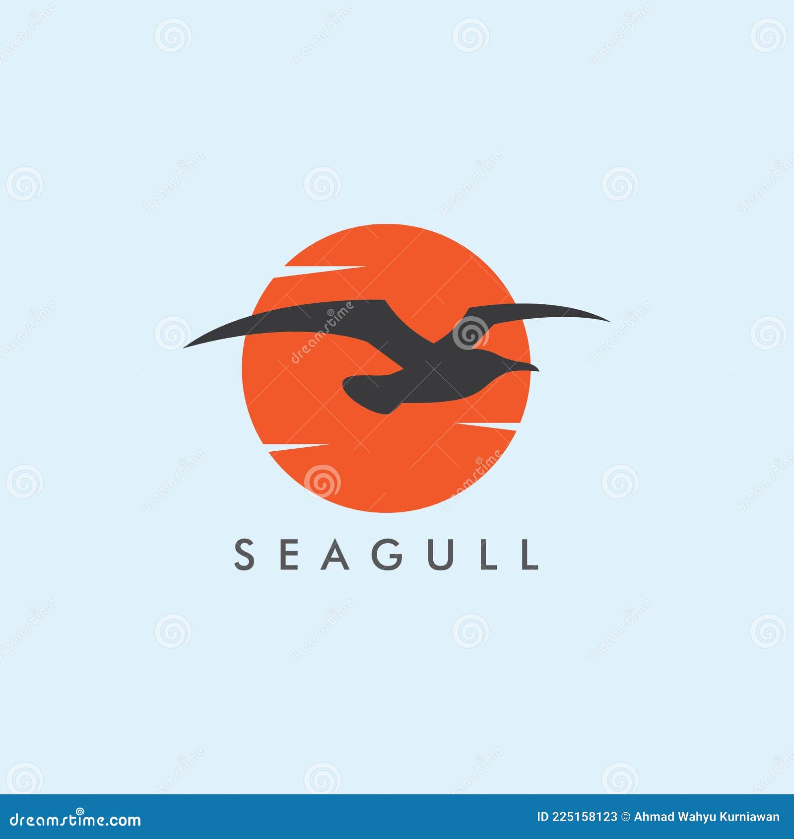 Seagul bird illustration stock vector. Illustration of design - 225158123