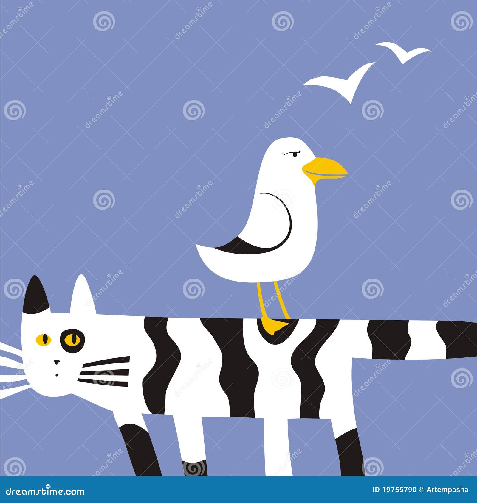 Seagull stock vector. Illustration of friendship, birds - 19755790
