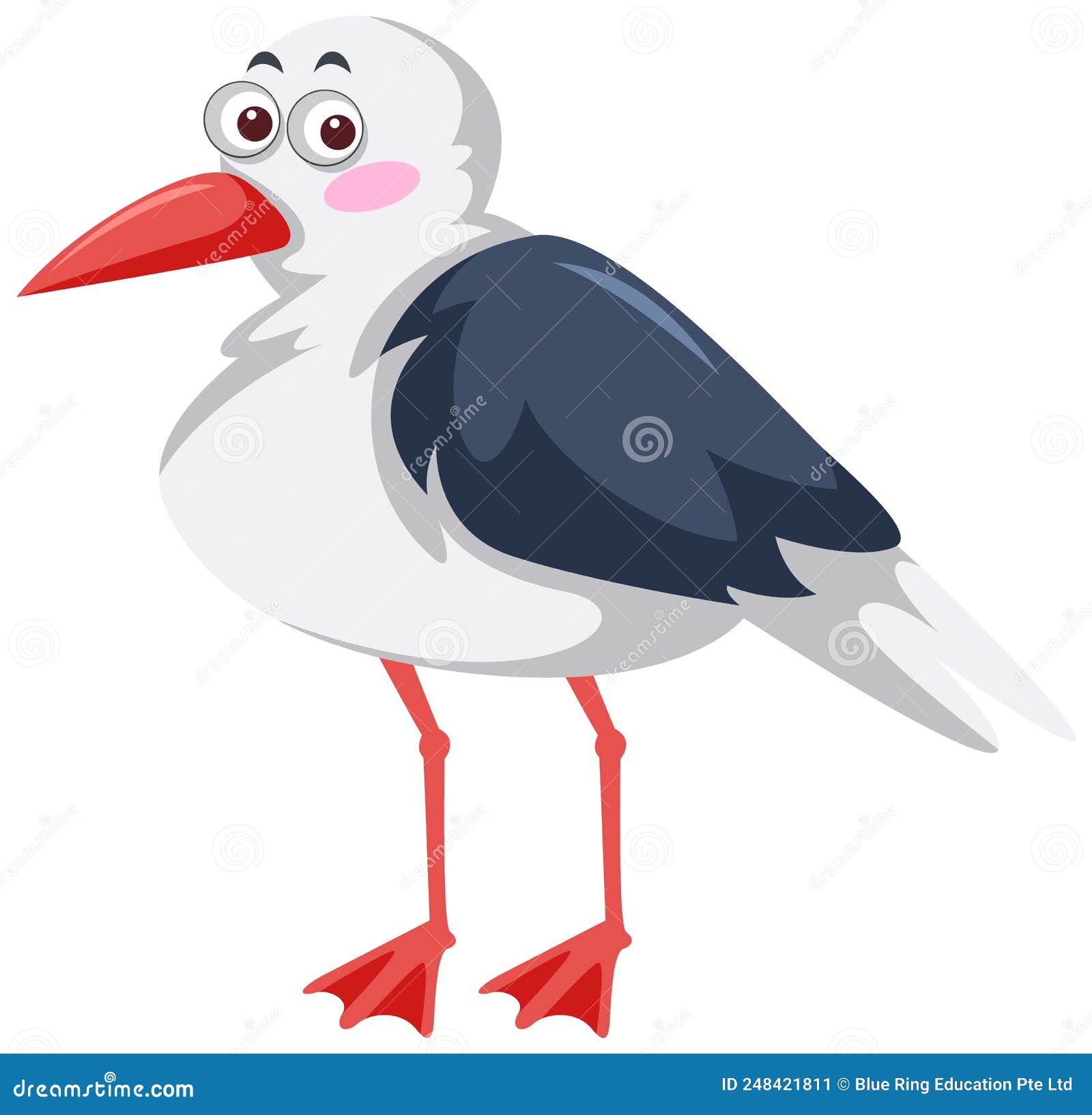 Seagull Bird in Cartoon Style Stock Vector - Illustration of graphic ...