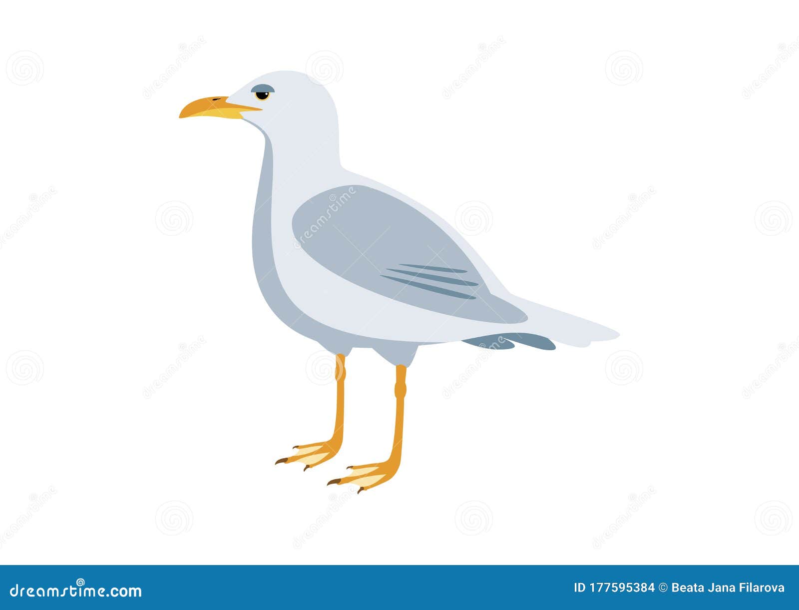 Seagull Bird Color Icon Vector Stock Vector - Illustration of seagull ...