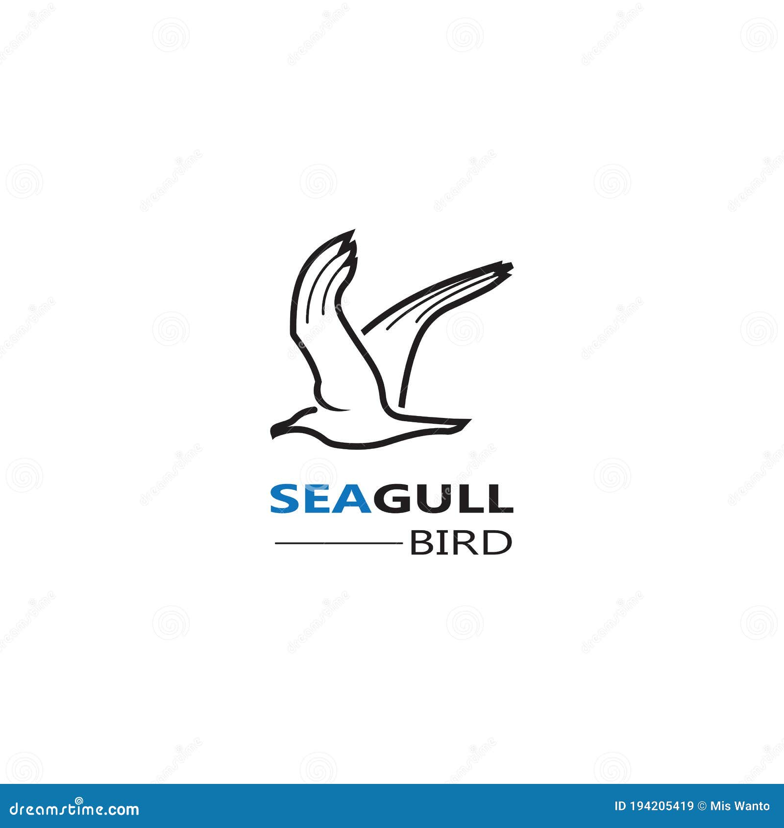 Seagull Bird Logo Icon Vector Designs Stock Vector - Illustration of ...