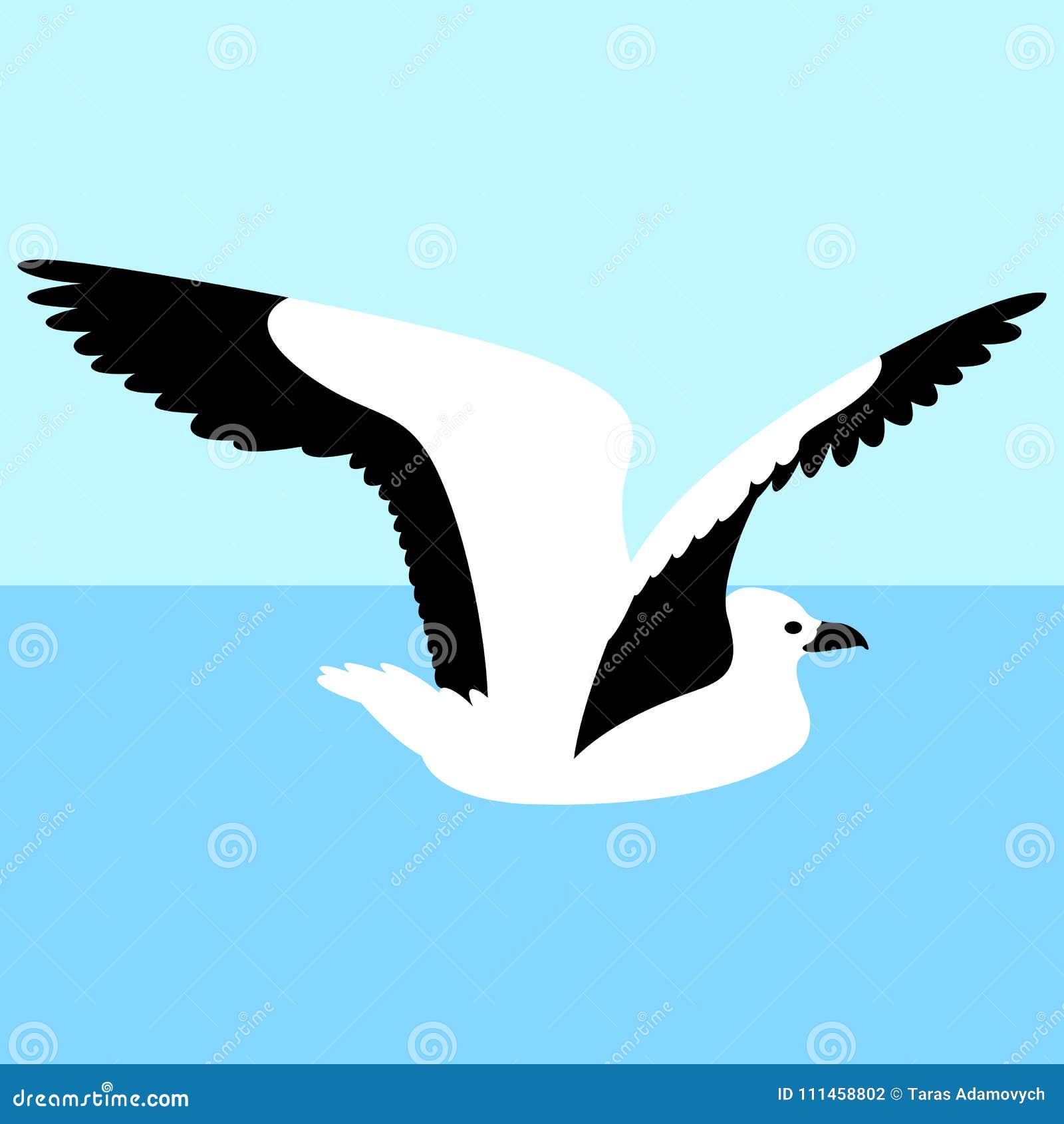 Seagull Vector Illustration Flat Style Profile Side Stock Vector ...