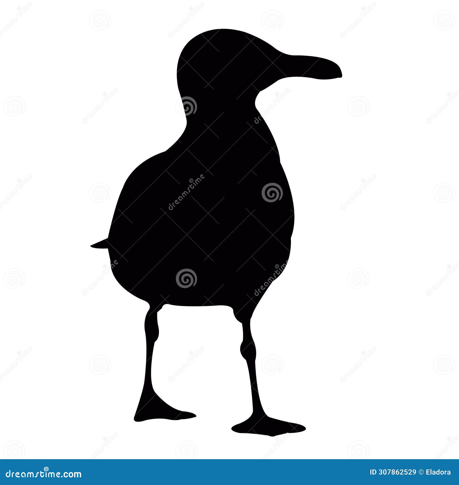 A Seagull Body Silhouette Vector Stock Vector - Illustration of outline ...