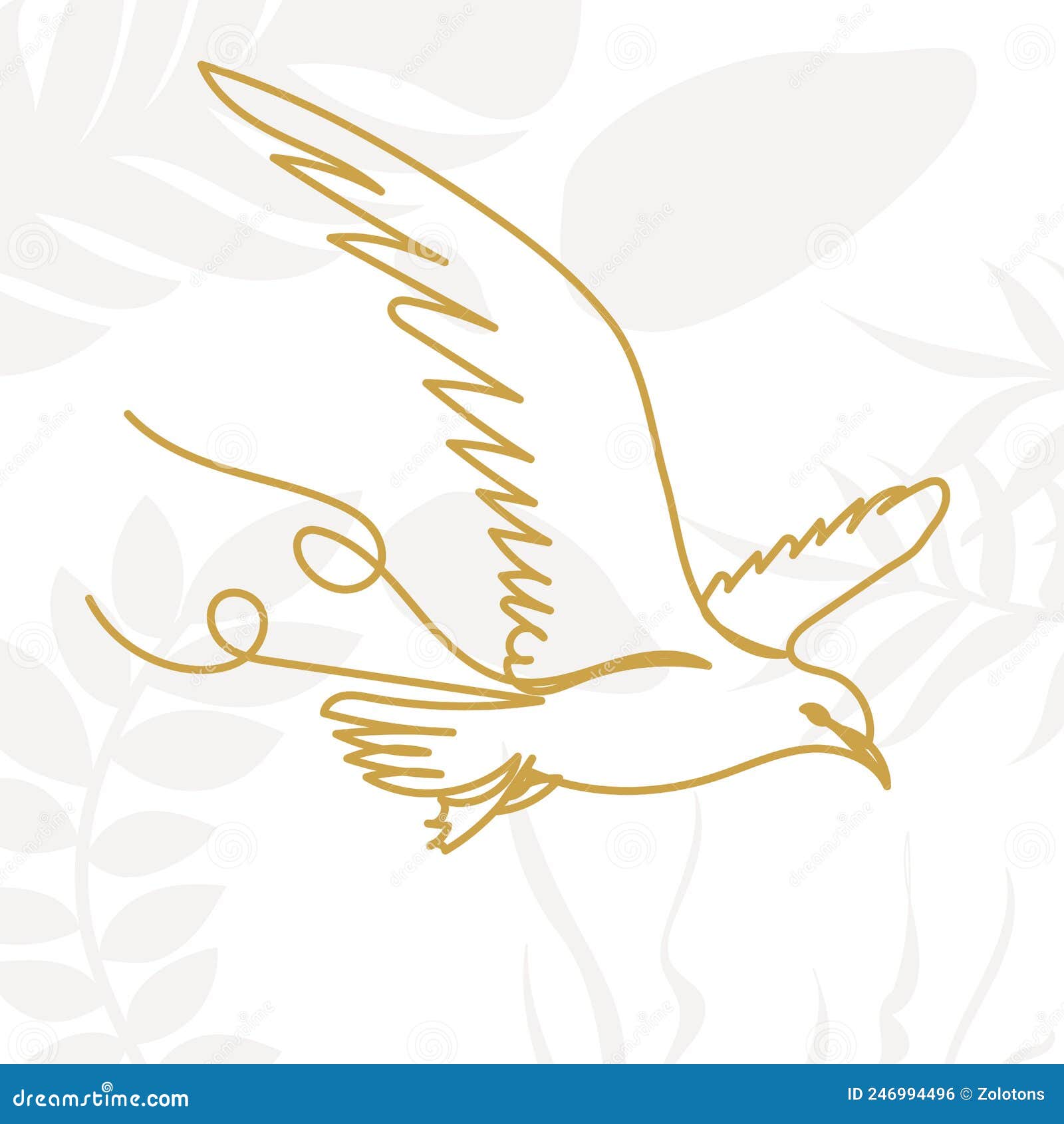 Seagull Flying One Continuous Line Drawing, Isolated Stock Vector ...