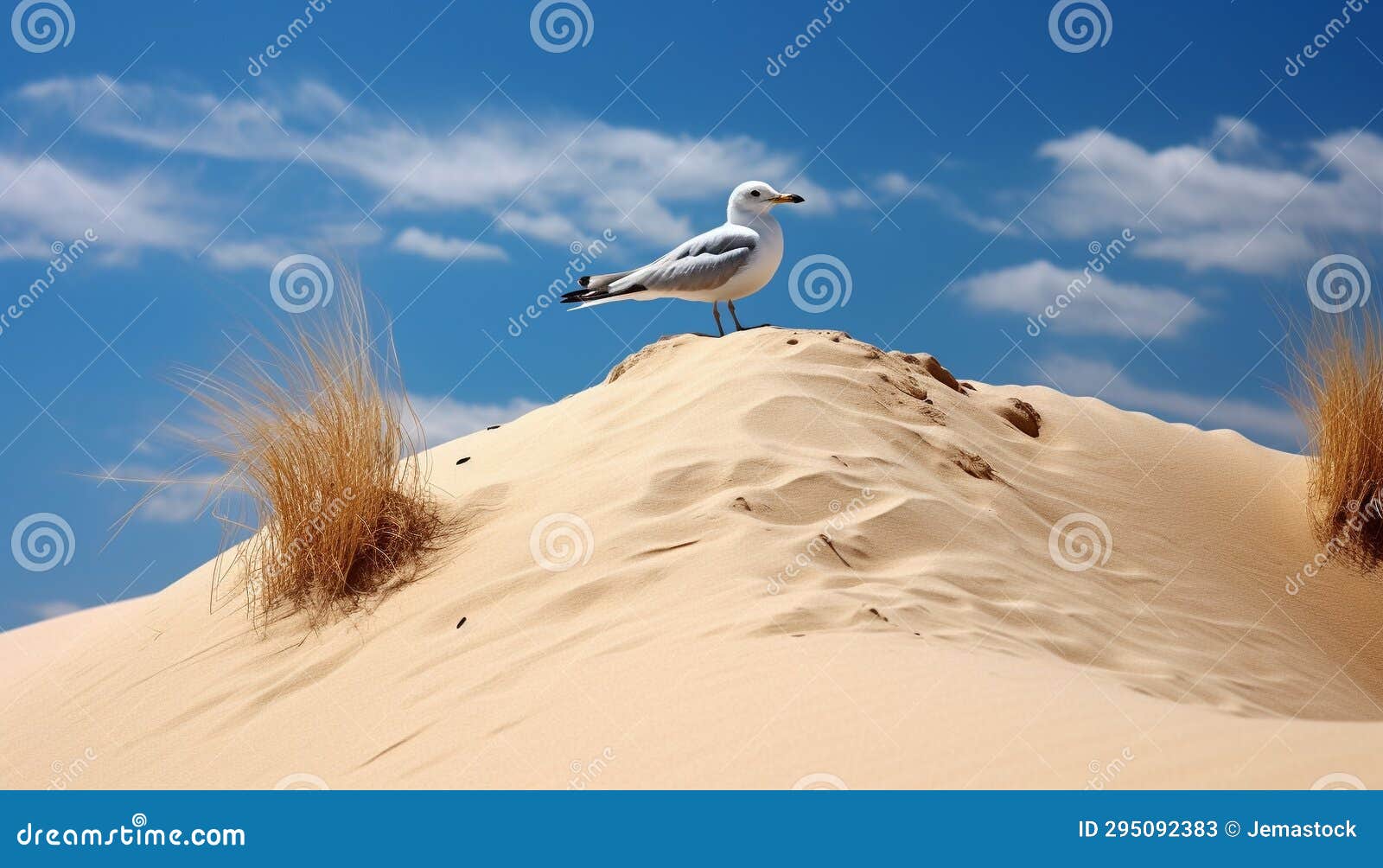 Seagull Flying Over Sandy Beach, Enjoying Freedom in Nature Generated ...