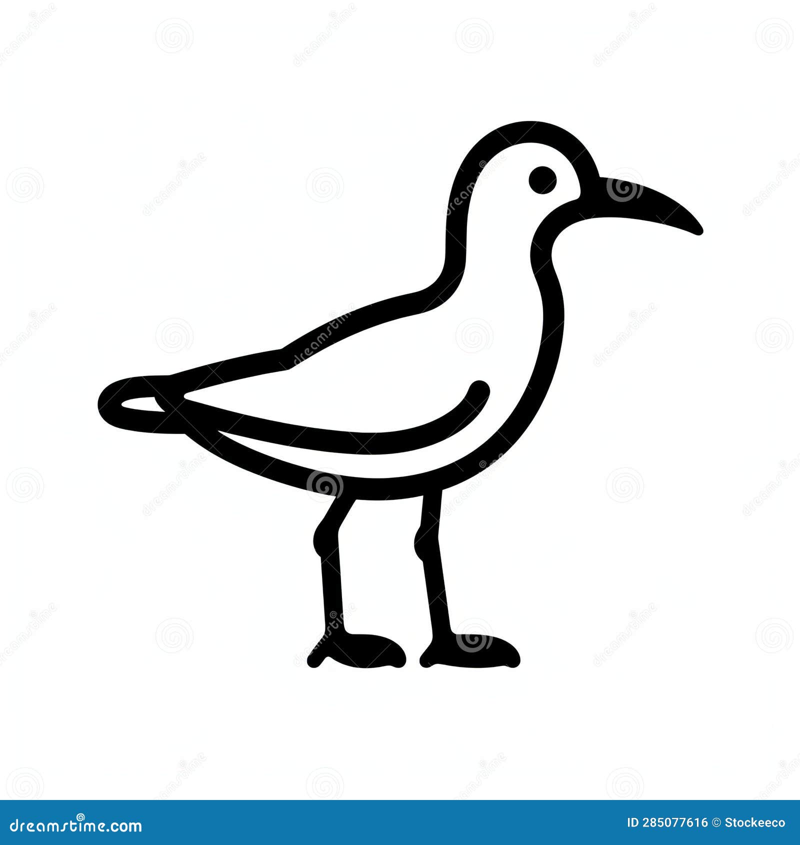 Simple Black Line Seagull Icon Design for Clean and Minimalistic Look ...