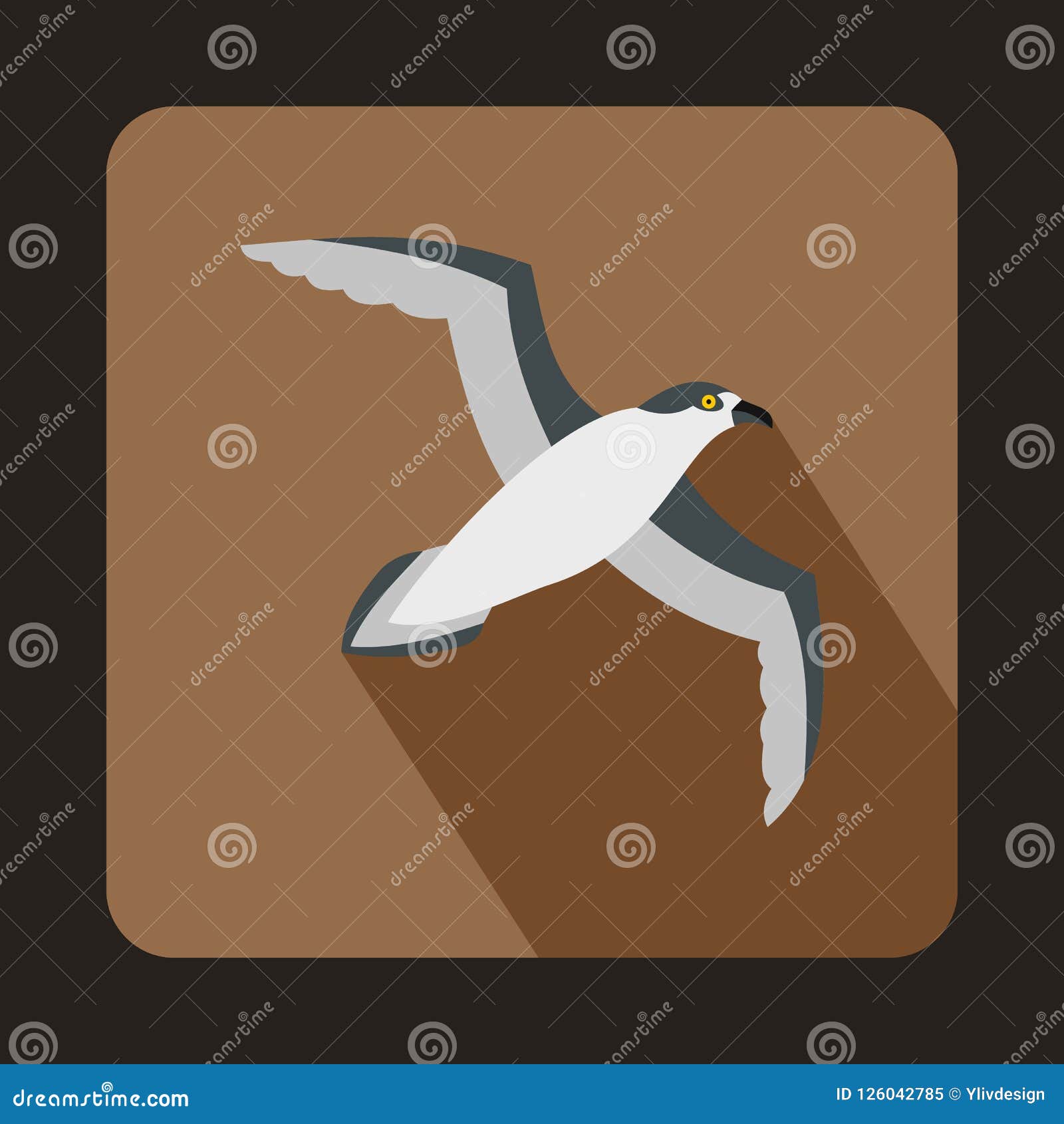 Seagull icon, flat style stock illustration. Illustration of paws ...