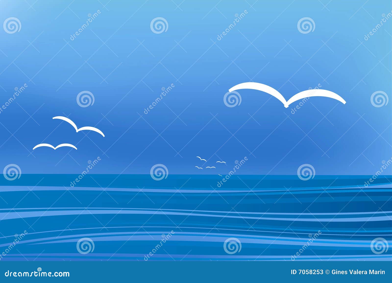 Seagull landscape stock vector. Illustration of seascape - 7058253