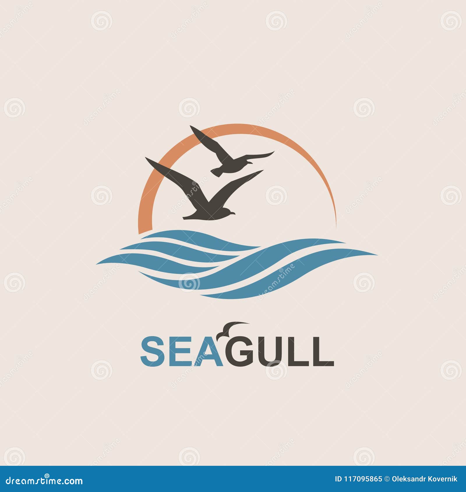 Seagull logo design stock vector. Illustration of spray - 117095865
