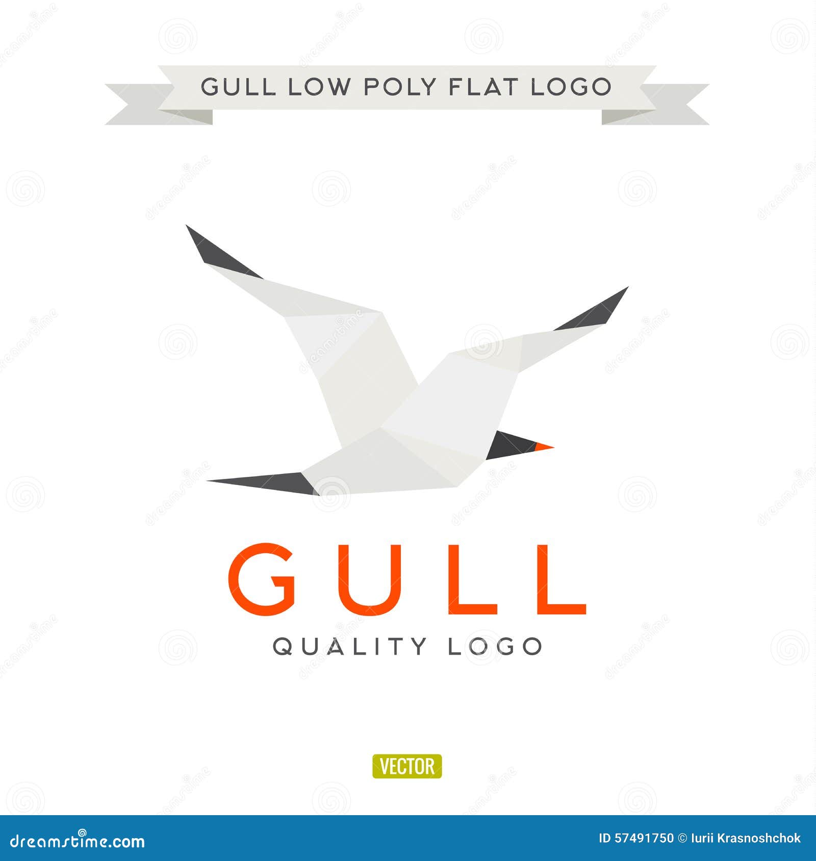 Seagull Low Poly, Polygon, Logo Illustration Stock Vector ...