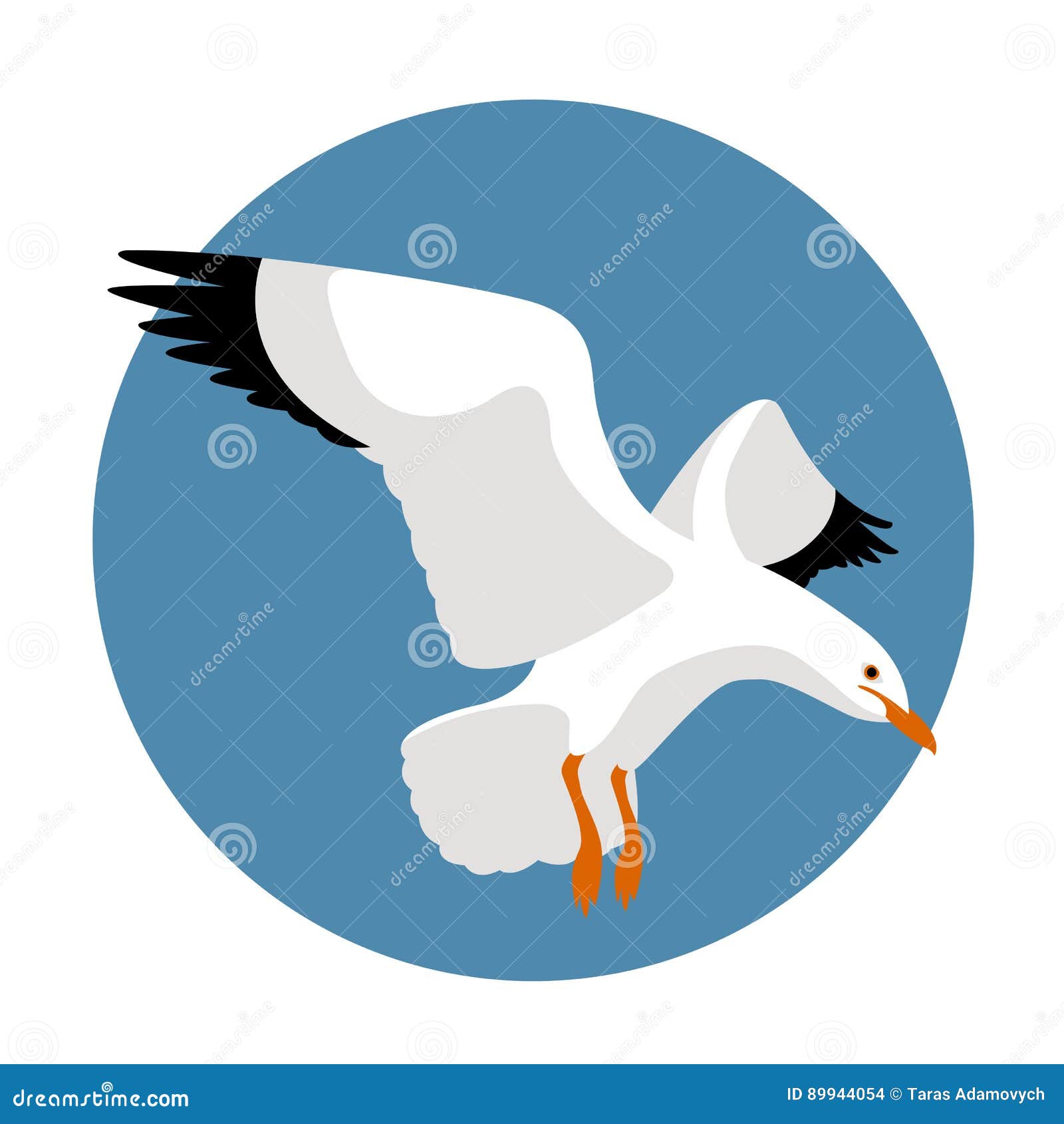 Seagull Vector Illustration Style Flat Stock Vector - Illustration of ...