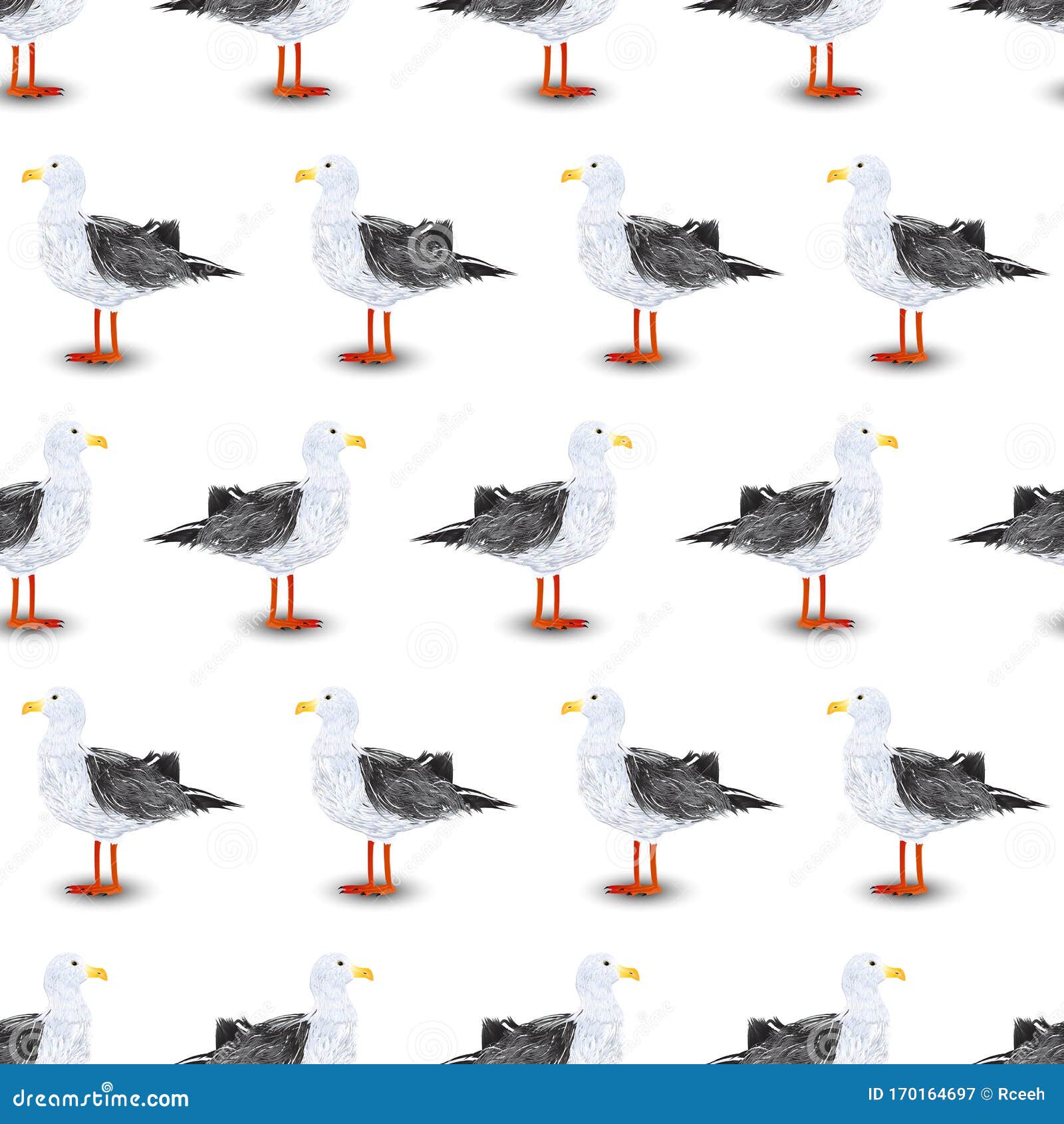 Seagulls pattern stock illustration. Illustration of marine - 170164697