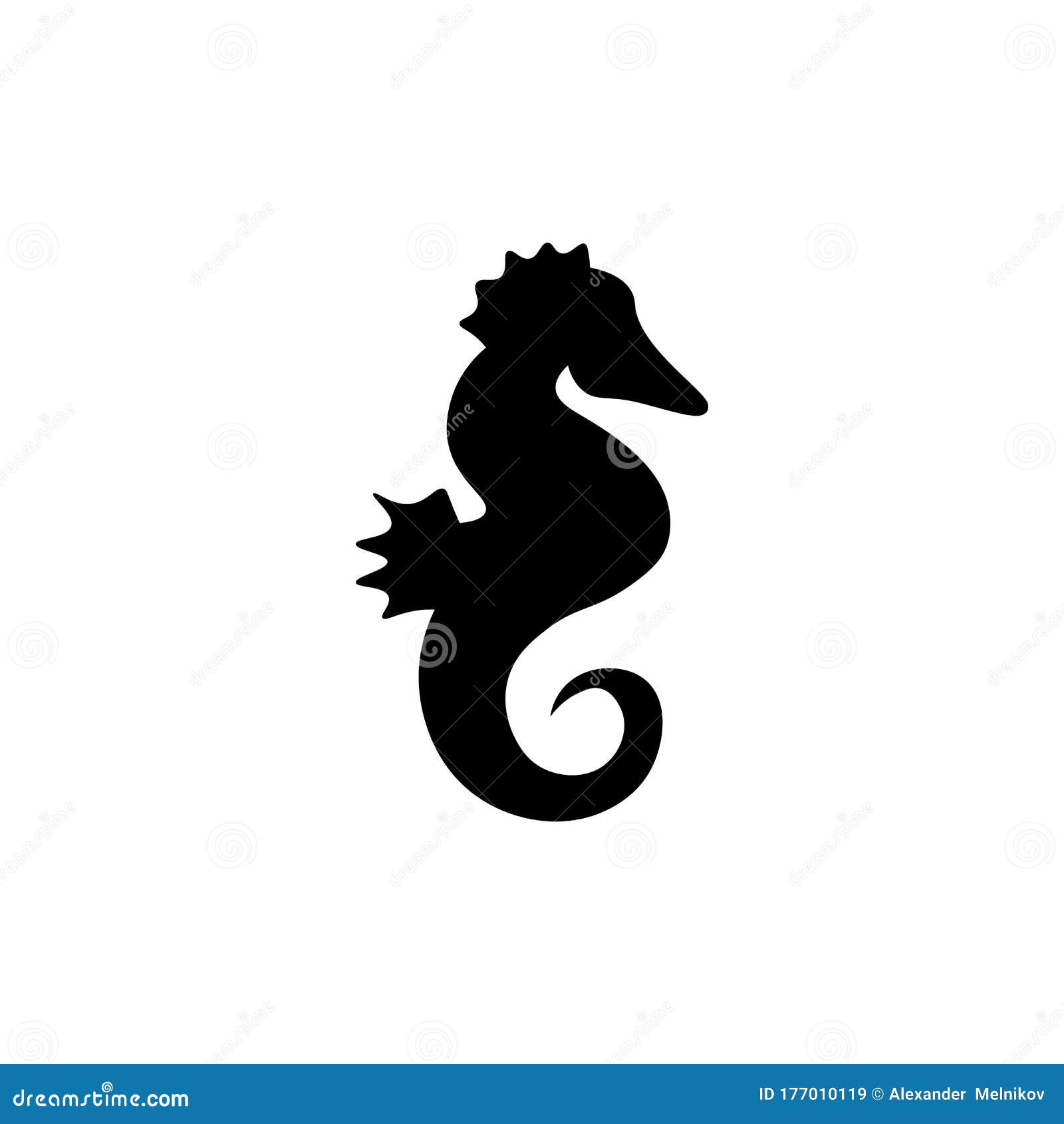 Seahorse Black Sign Icon. Vector Illustration Eps 10 Stock Illustration ...