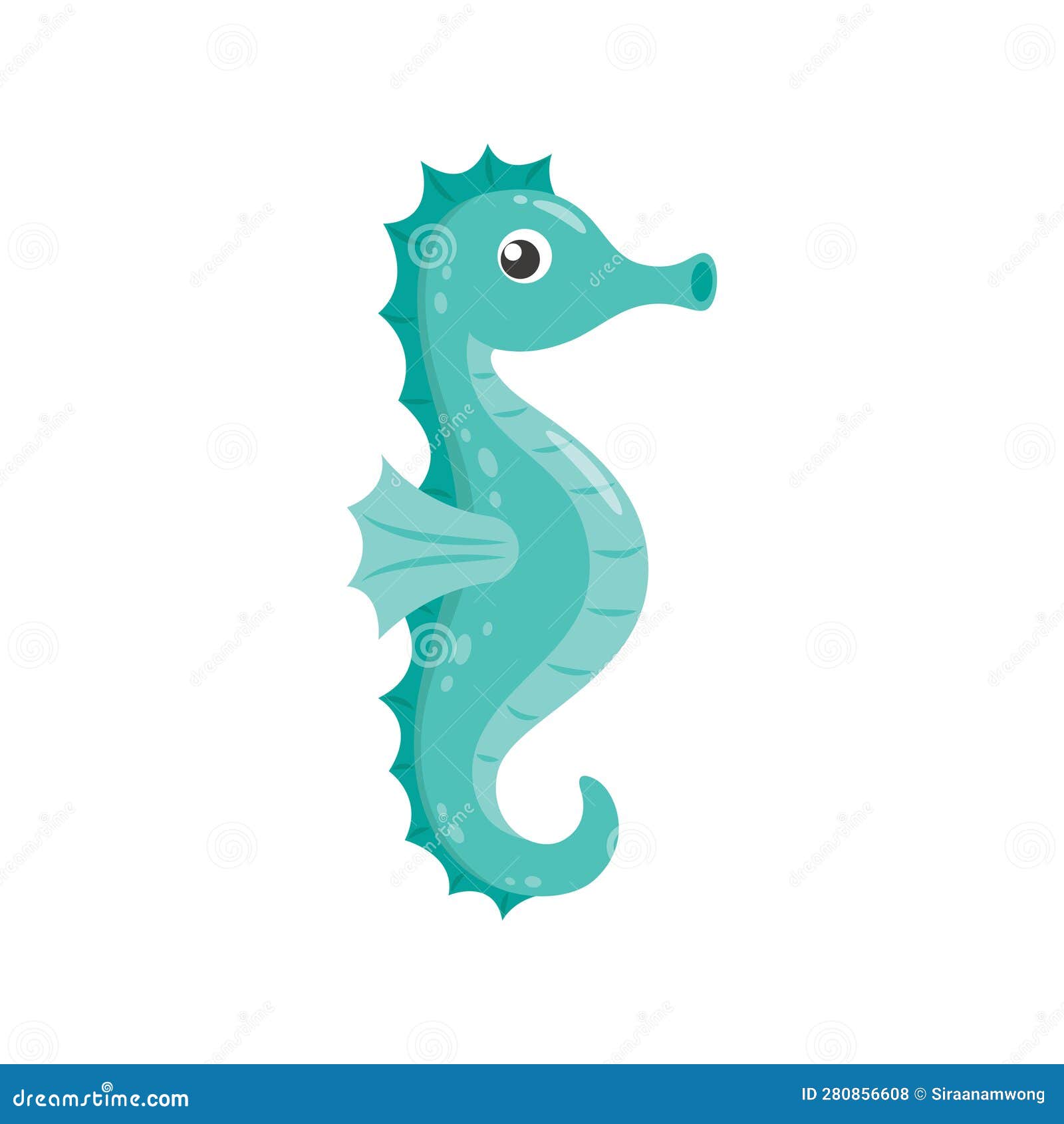 Seahorse Cute Cartoon Character Vector Illustration | CartoonDealer.com ...