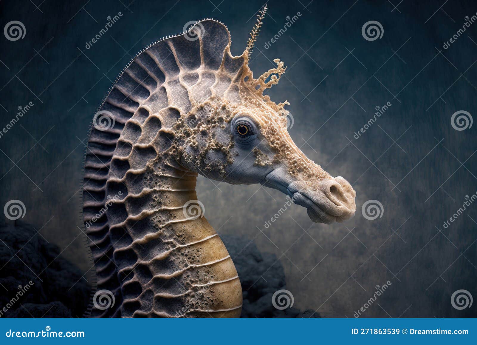 Seahorse of the Mediterranean, Hippocampus Guttulatus Stock ...
