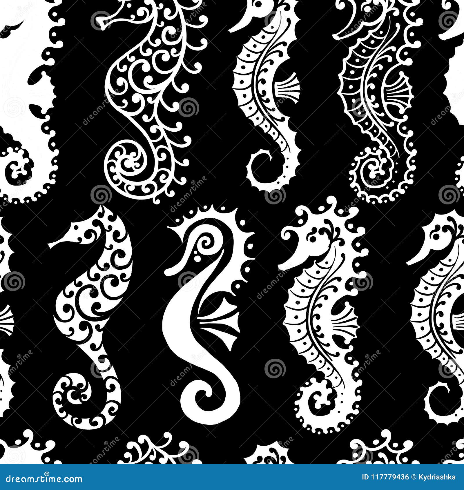Seahorses, Seamless Pattern for Your Design Stock Vector - Illustration ...