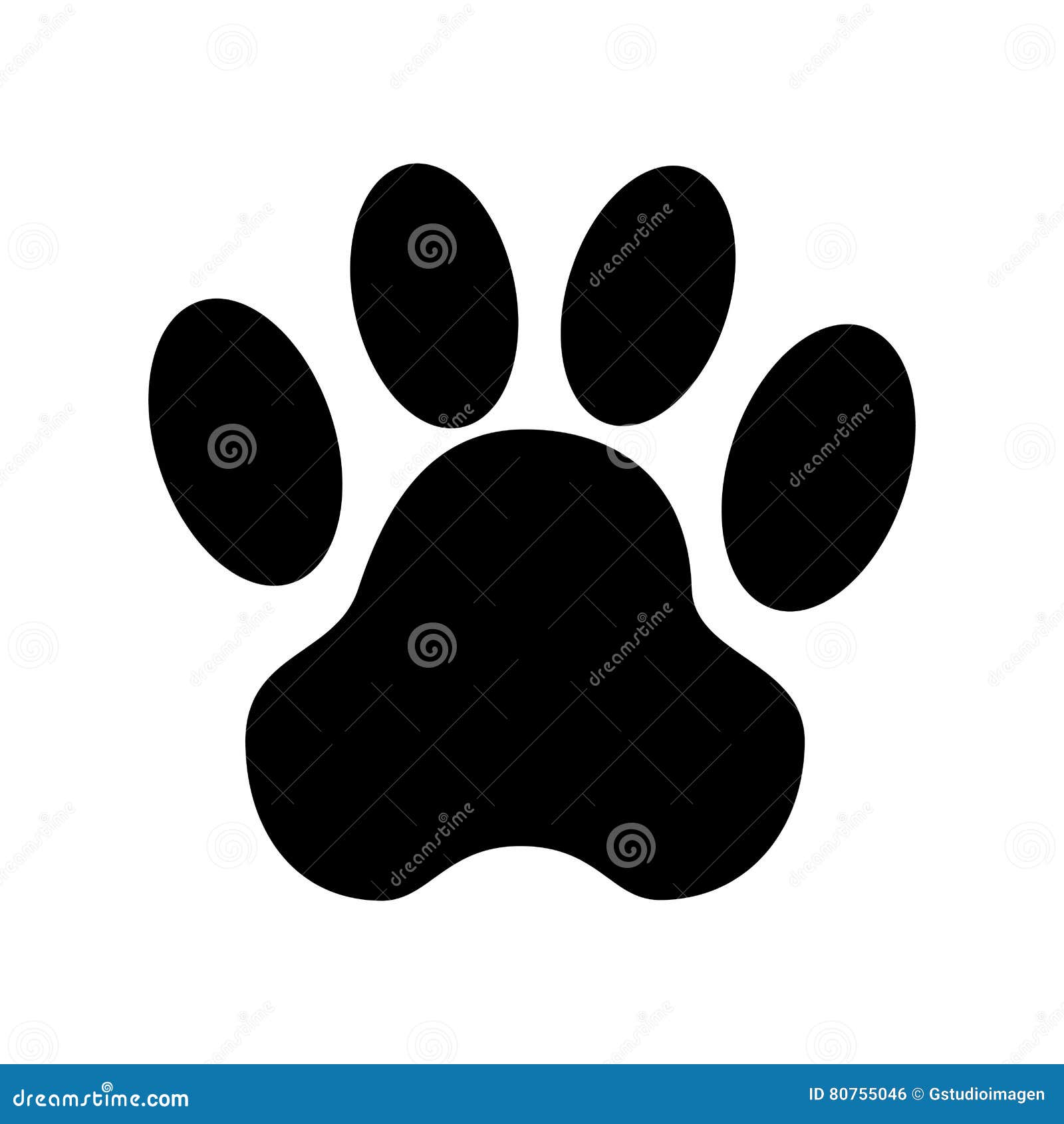 Seal with animal footprint stock vector. Illustration of badge - 80755046