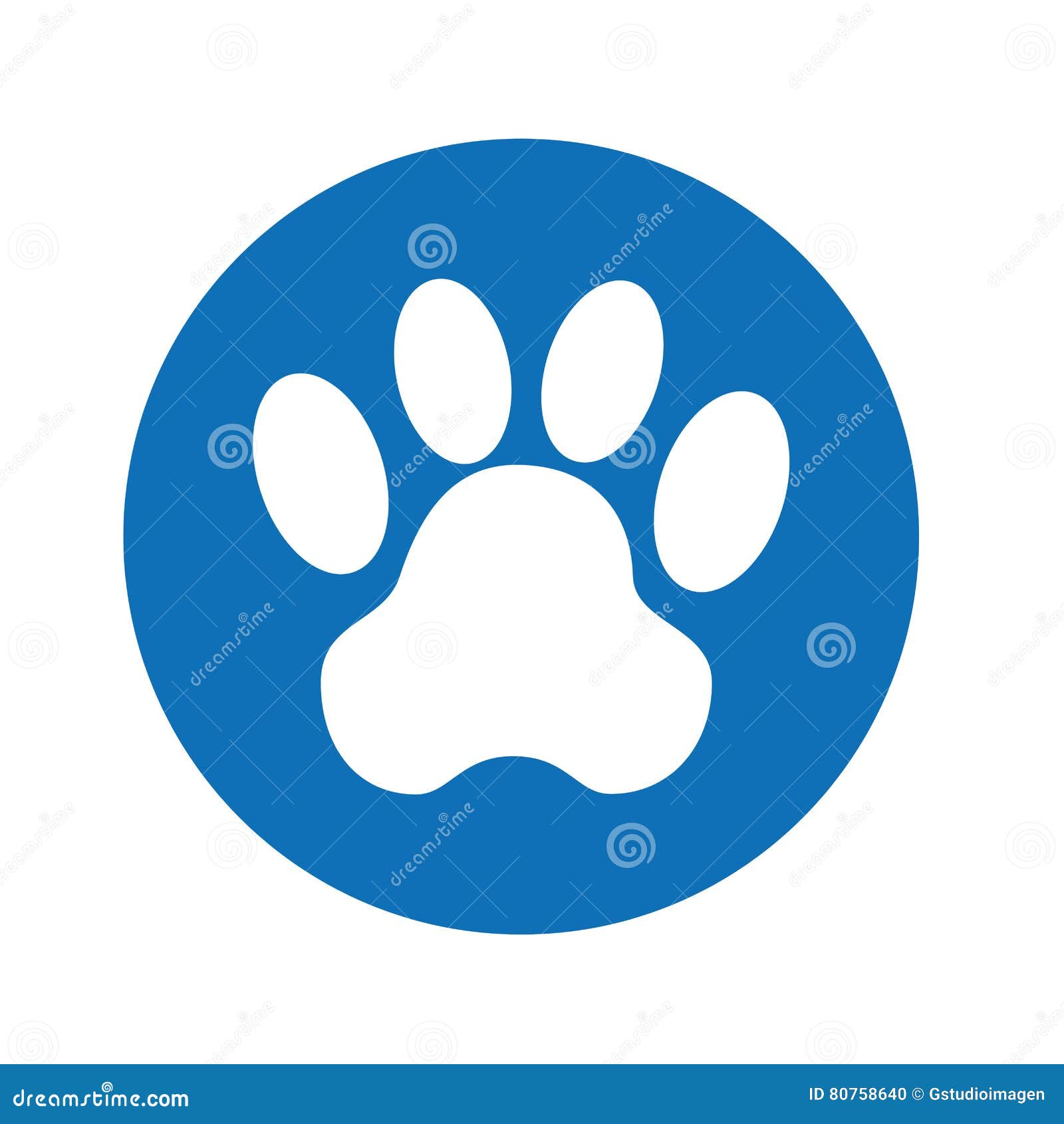 Seal with animal footprint stock vector. Illustration of animal - 80758640