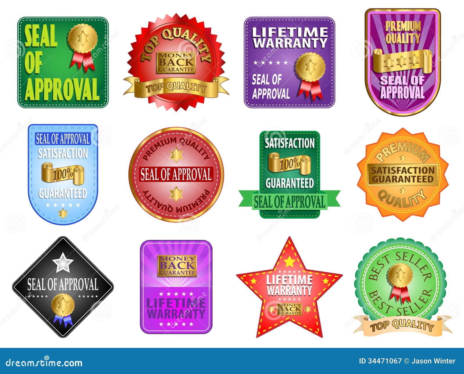 Seal of Approval Labels stock vector. Illustration of deal - 34471067