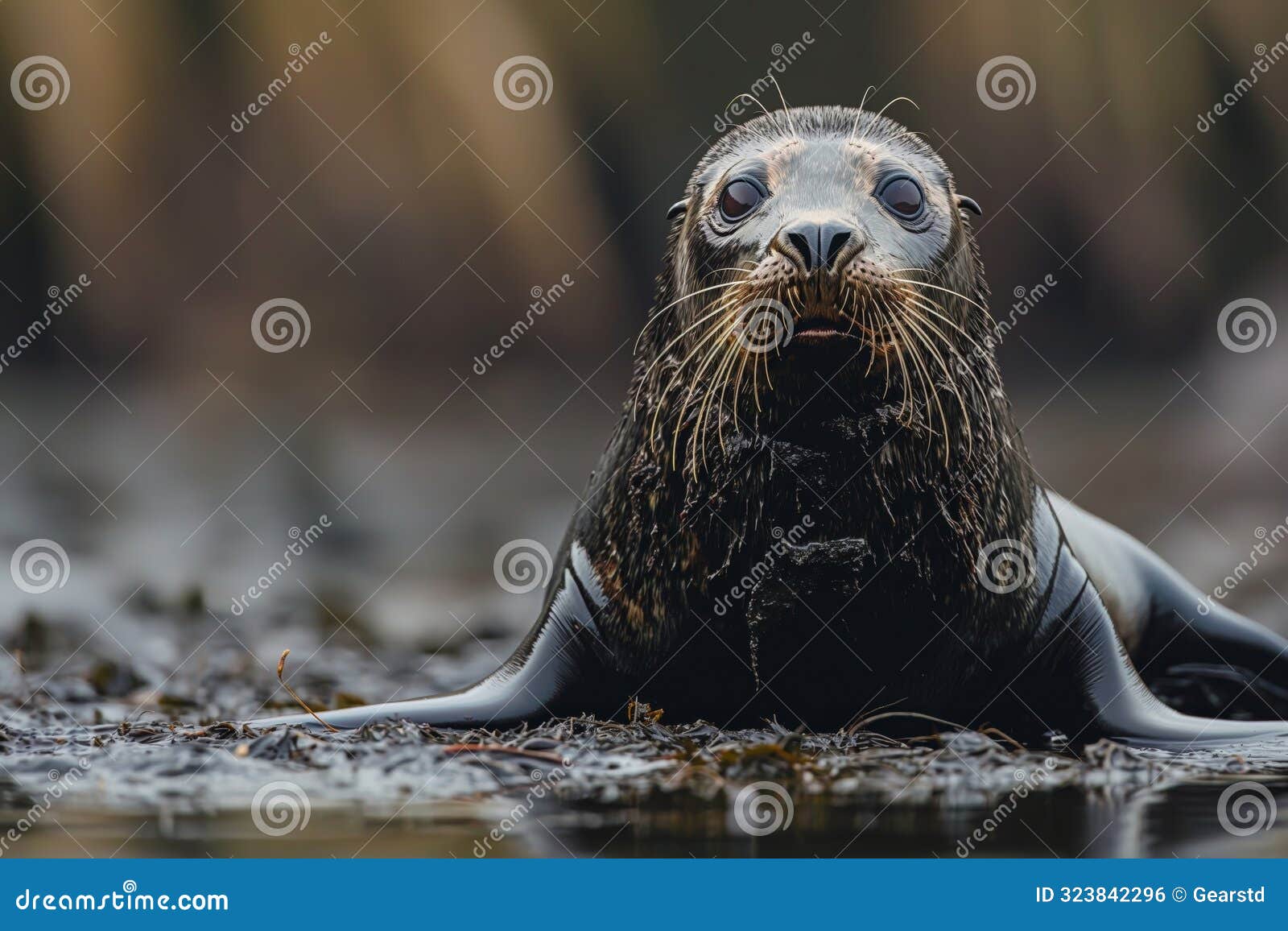 Seal Centered in the Frame, Looking Intently Forward Stock Photo ...