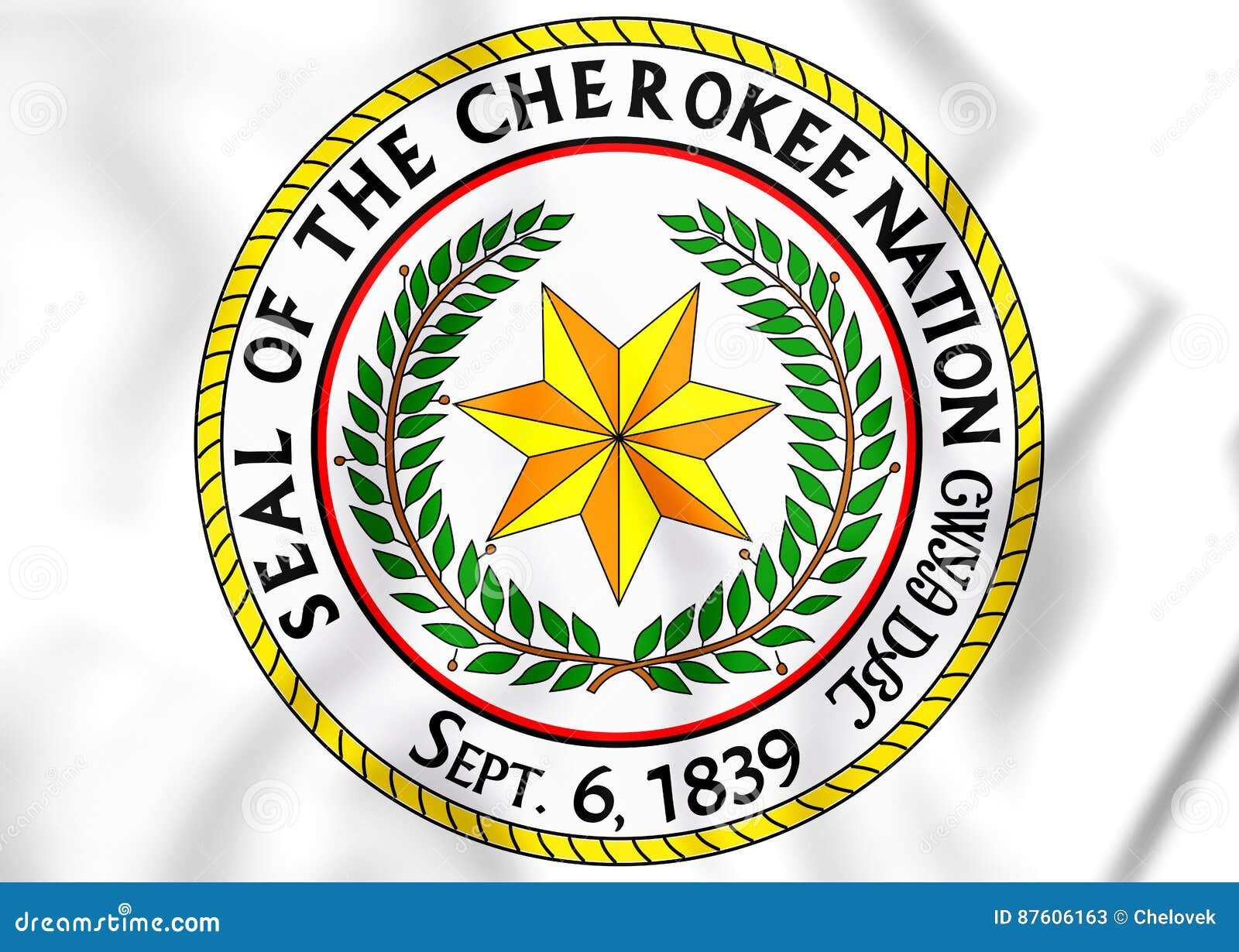 Seal of the Cherokee Nation. Stock Illustration - Illustration of white ...