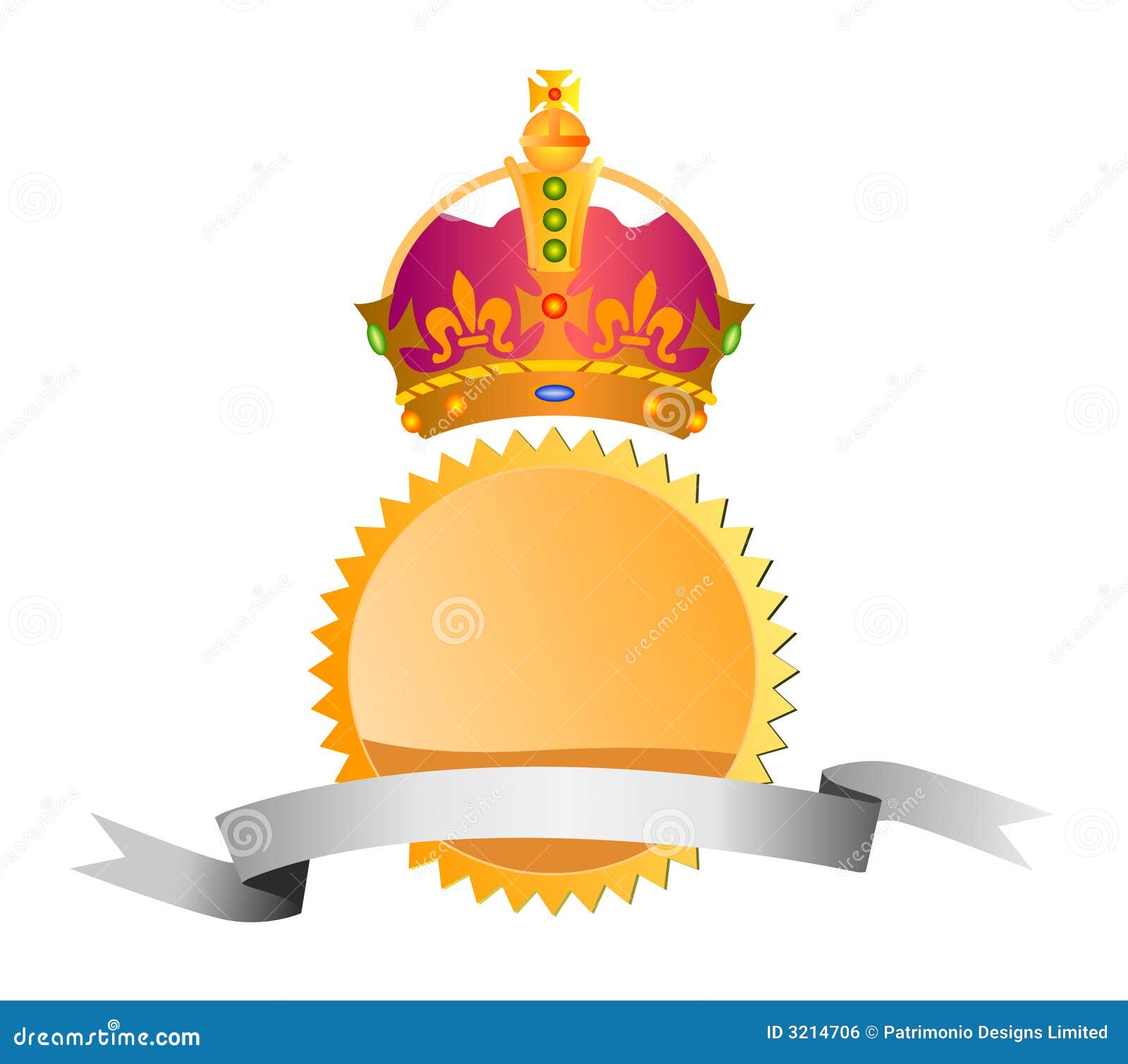 Seal with crown and ribbon stock illustration. Illustration of business ...