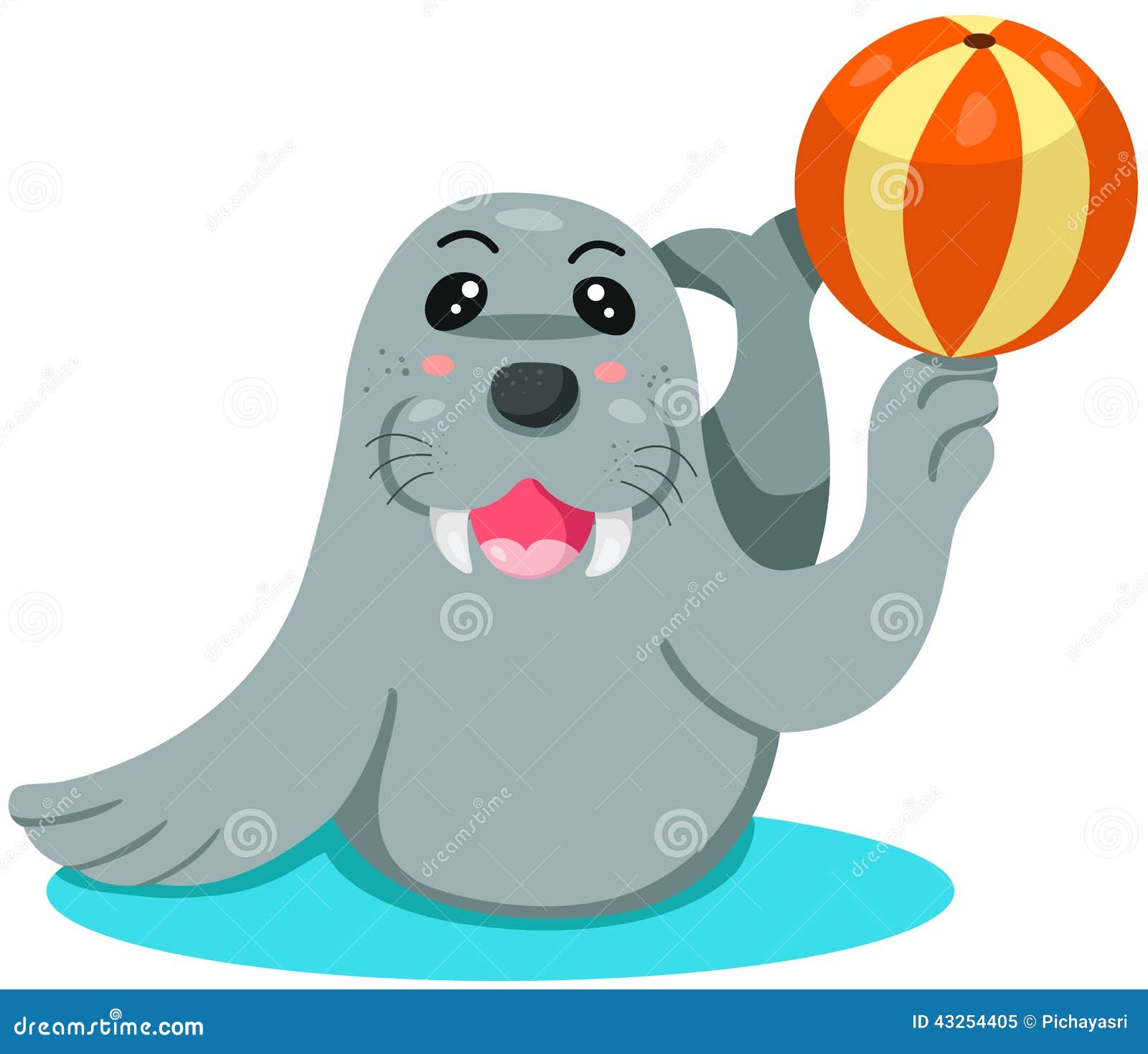 Seal stock vector. Illustration of natural, animal, creature - 43254405