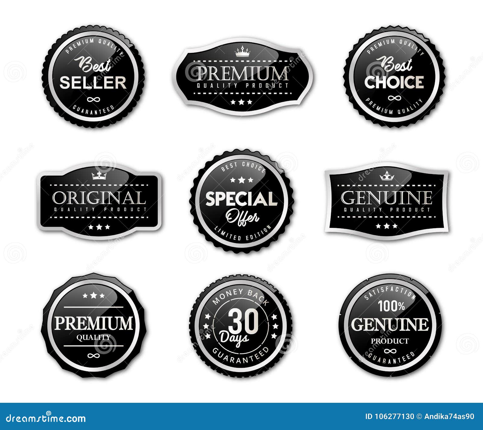 Seal Labels and Premium Quality Product Stock Vector - Illustration of ...