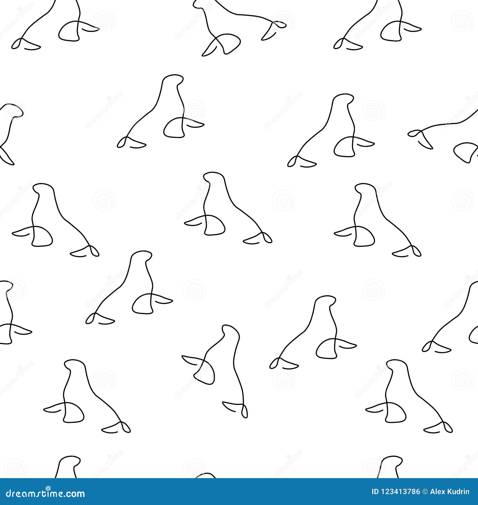 Seal pattern seamless stock vector. Illustration of drawing - 123413786