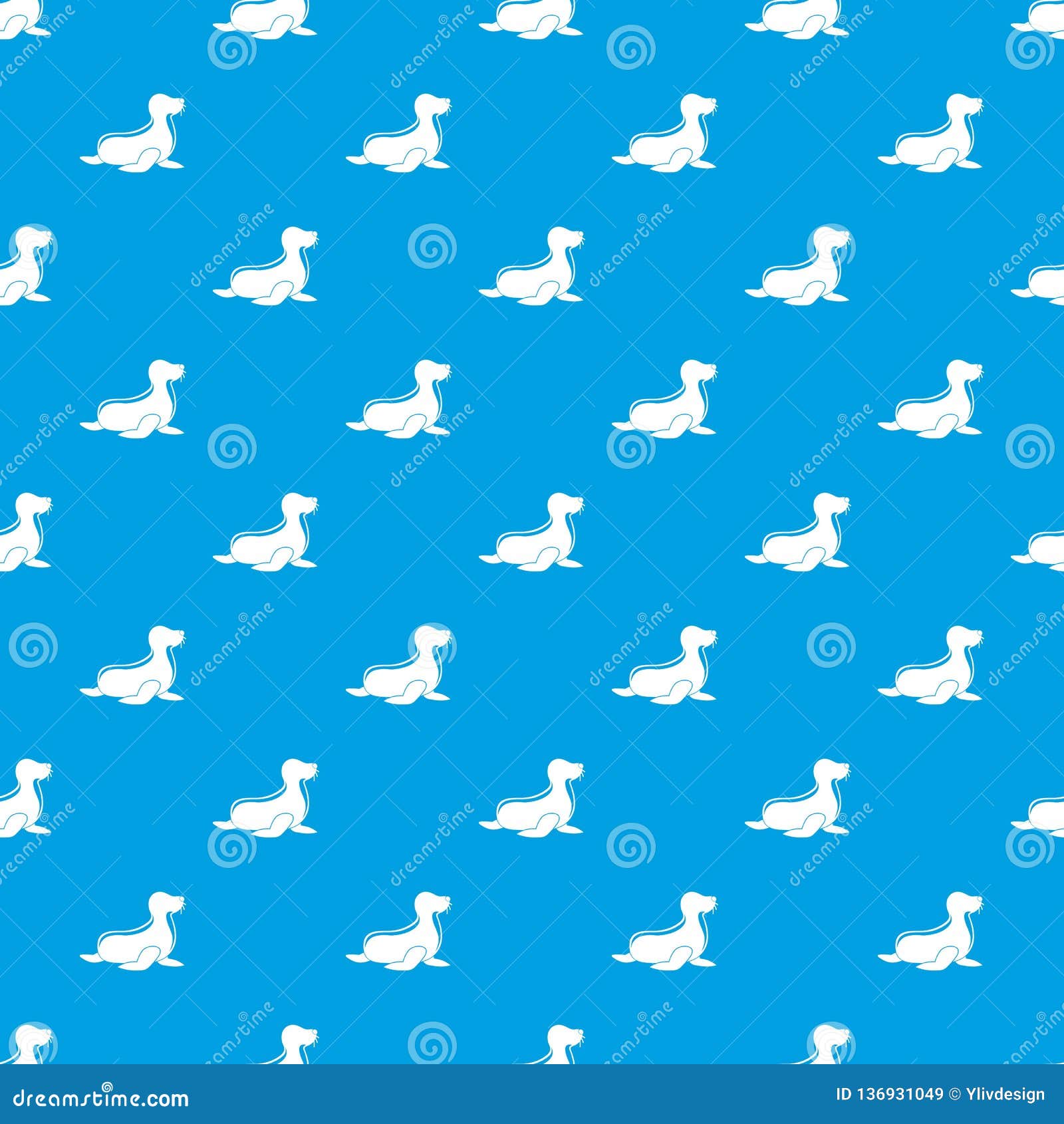 Seal Pattern Vector Seamless Blue Stock Vector - Illustration of ...