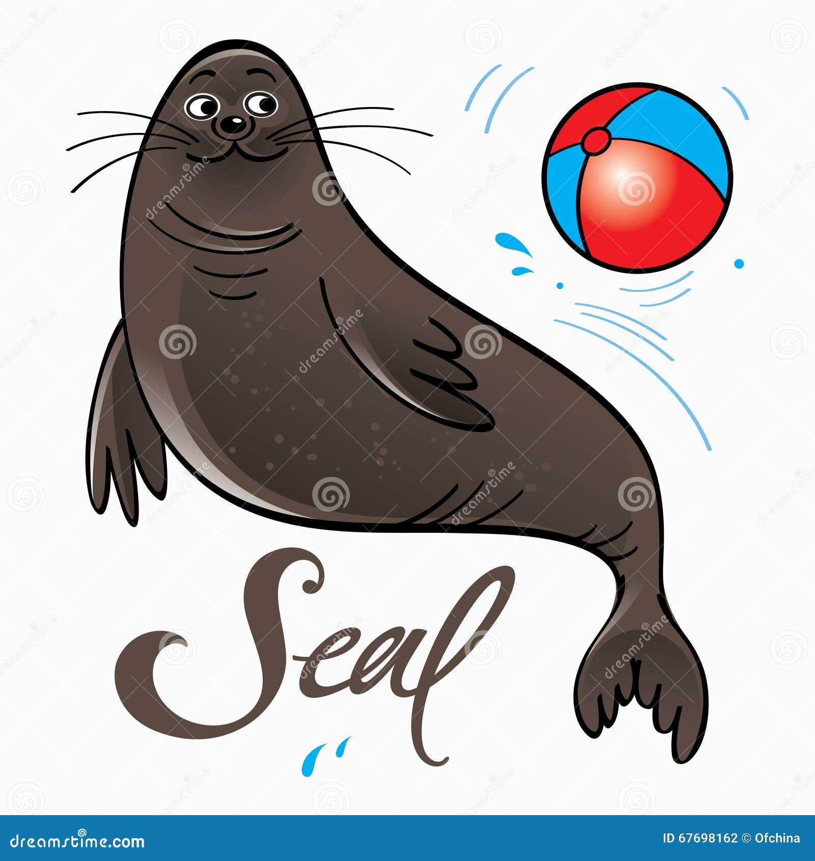 Seal Playing with Ball on Stage Stock Vector - Illustration of lion ...