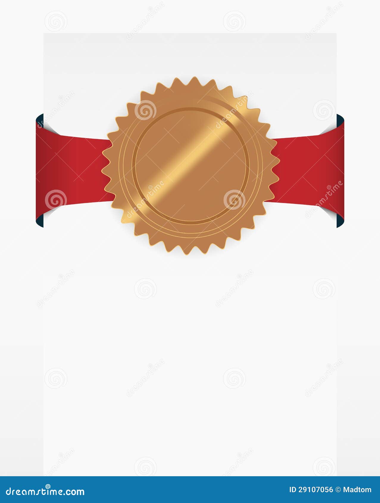 Seal with red ribbon stock vector. Illustration of glossy - 29107056