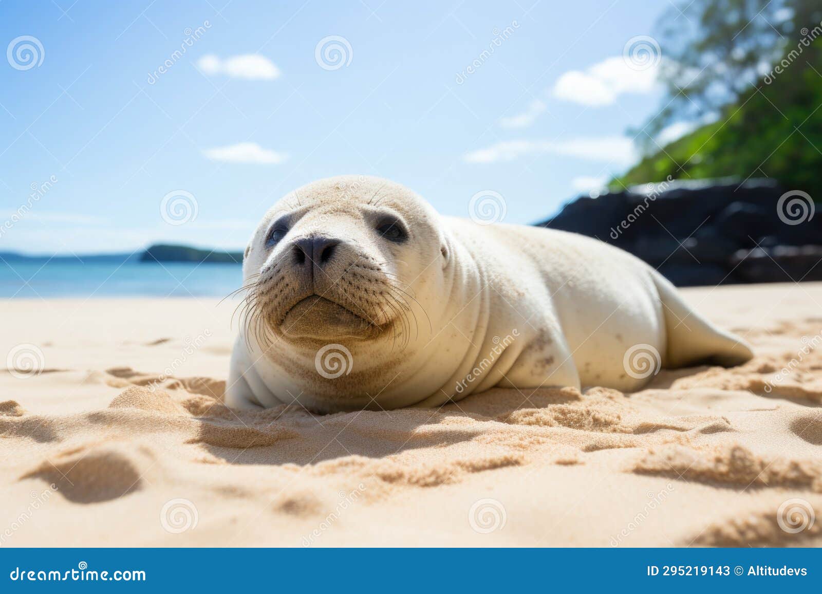 Seal Resting on a Sunny Beach Stock Image - Image of animal ...